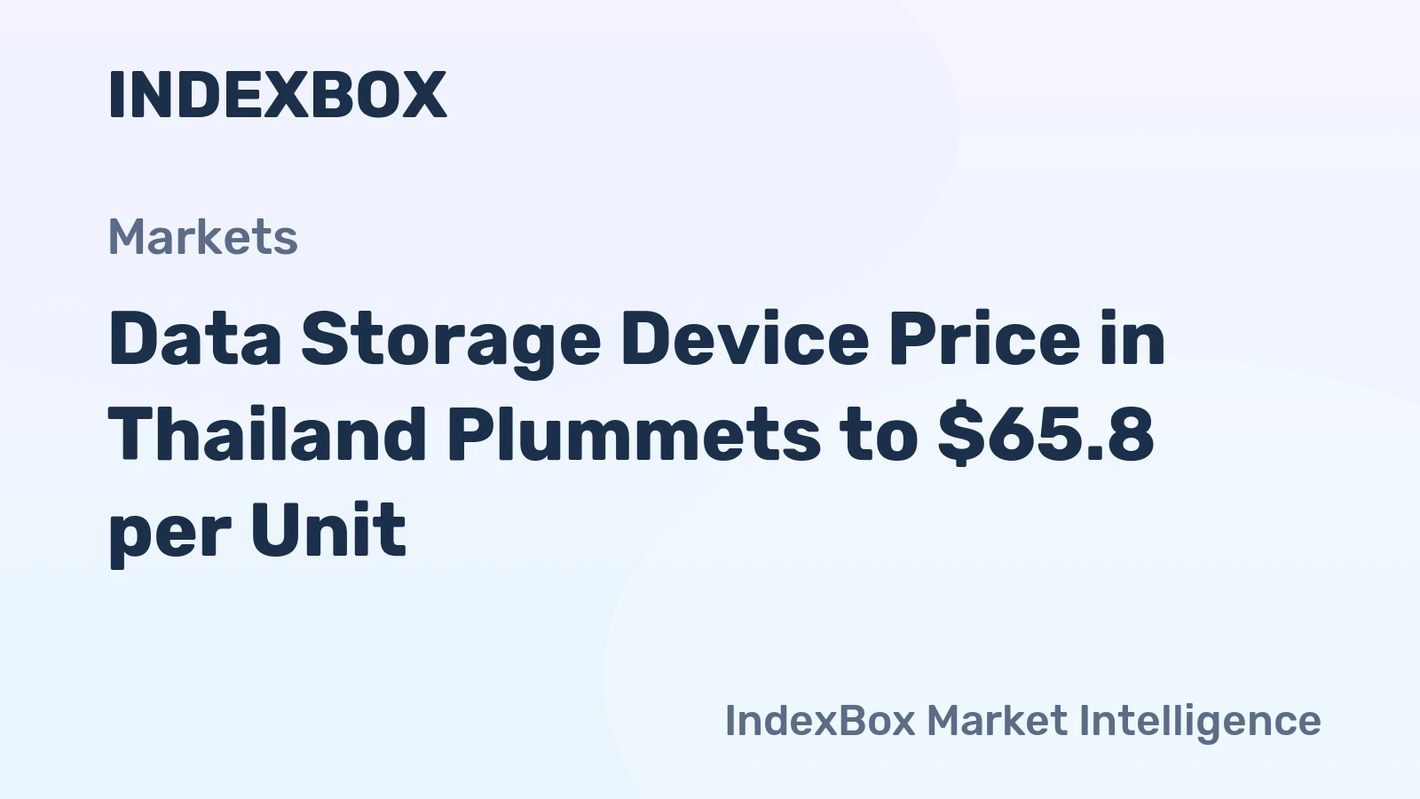 Data Storage Device Price in Thailand Plummets to $65.8 per Unit