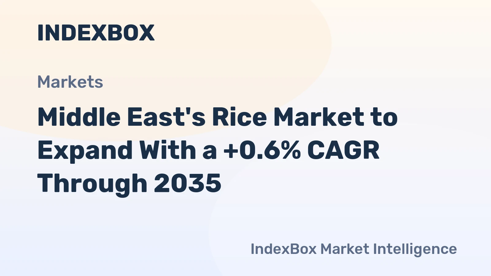 Middle East's Rice Market to Expand With a +0.6% CAGR Through 2035