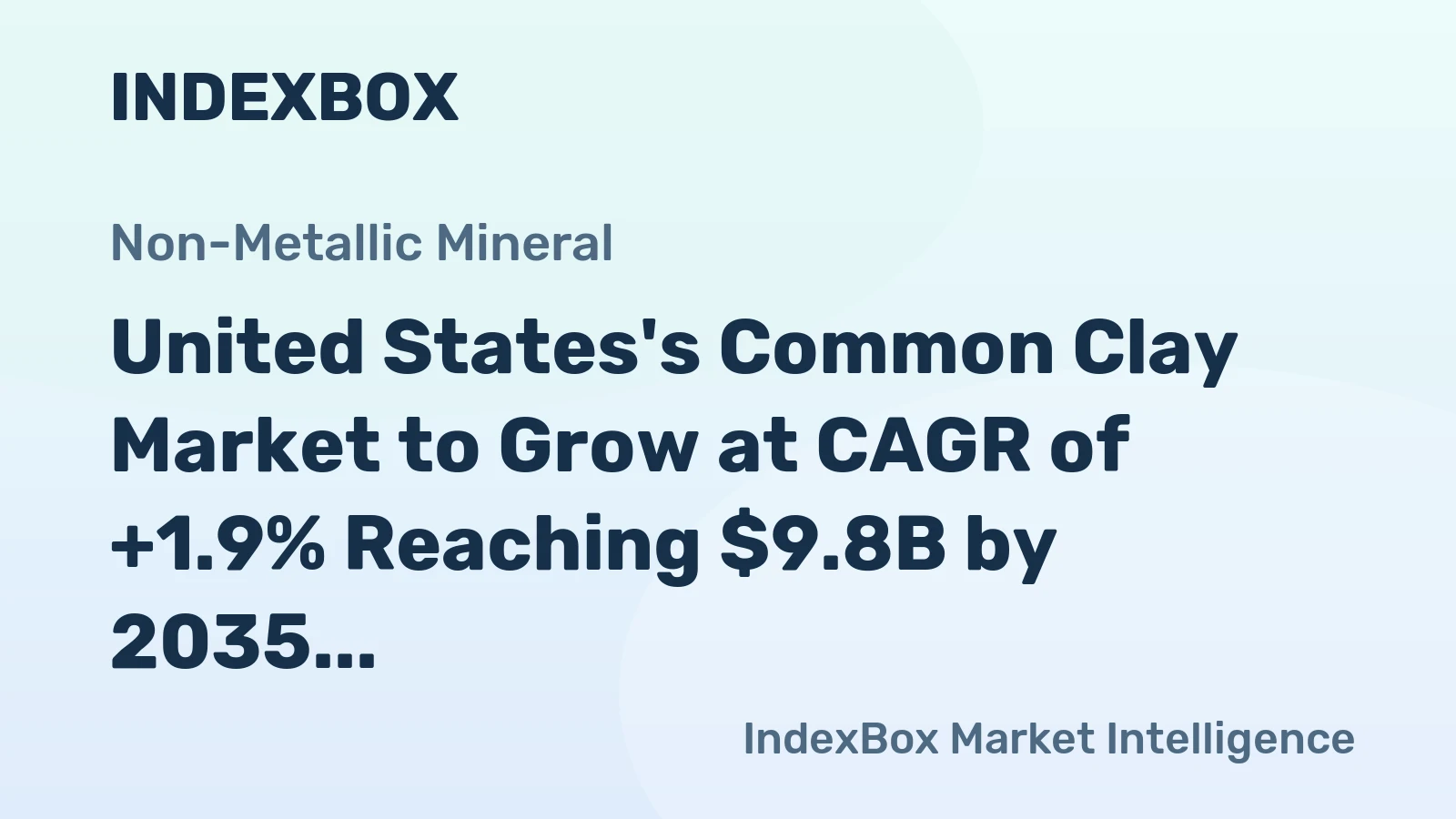 United States's Common Clay Market to Grow at CAGR of +1.9% Reaching $9.8B by 2035