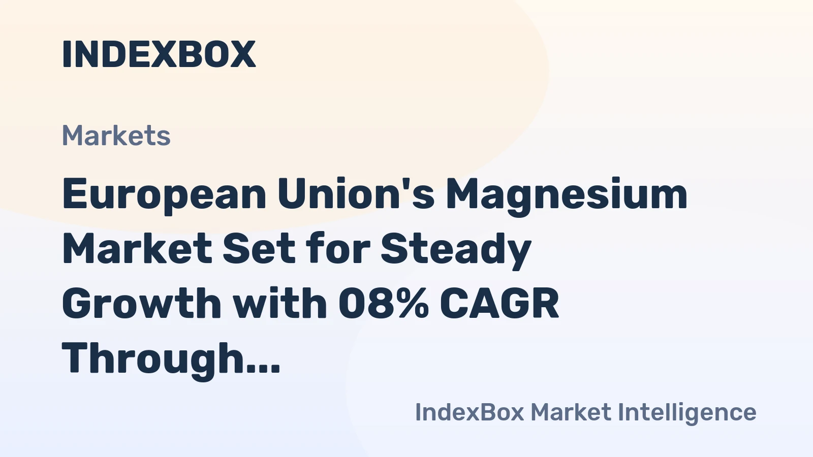 European Union's Magnesium Market Set for Steady Growth with 08% CAGR Through 2035
