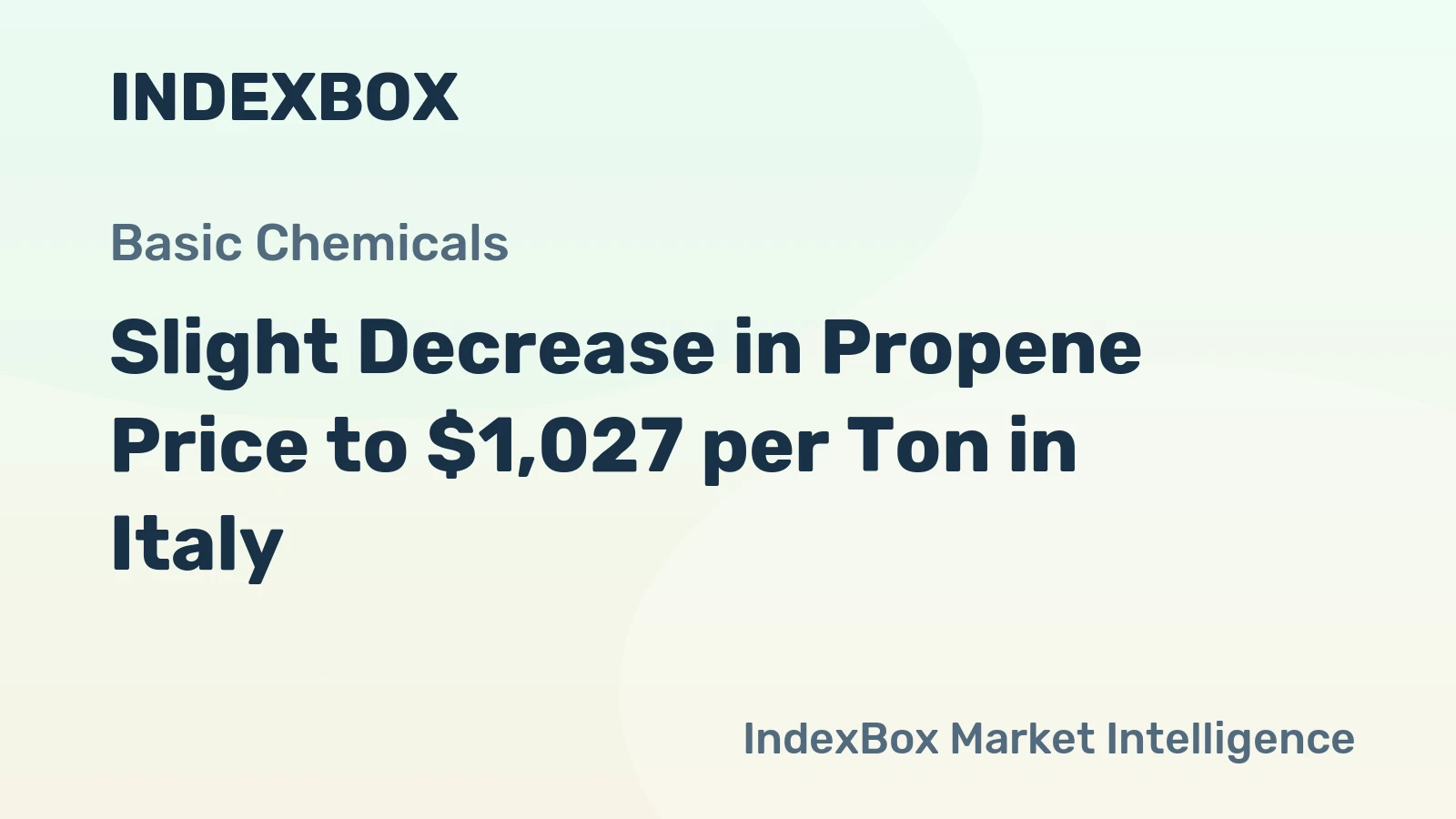 Slight Decrease in Propene Price to $1,027 per Ton in Italy