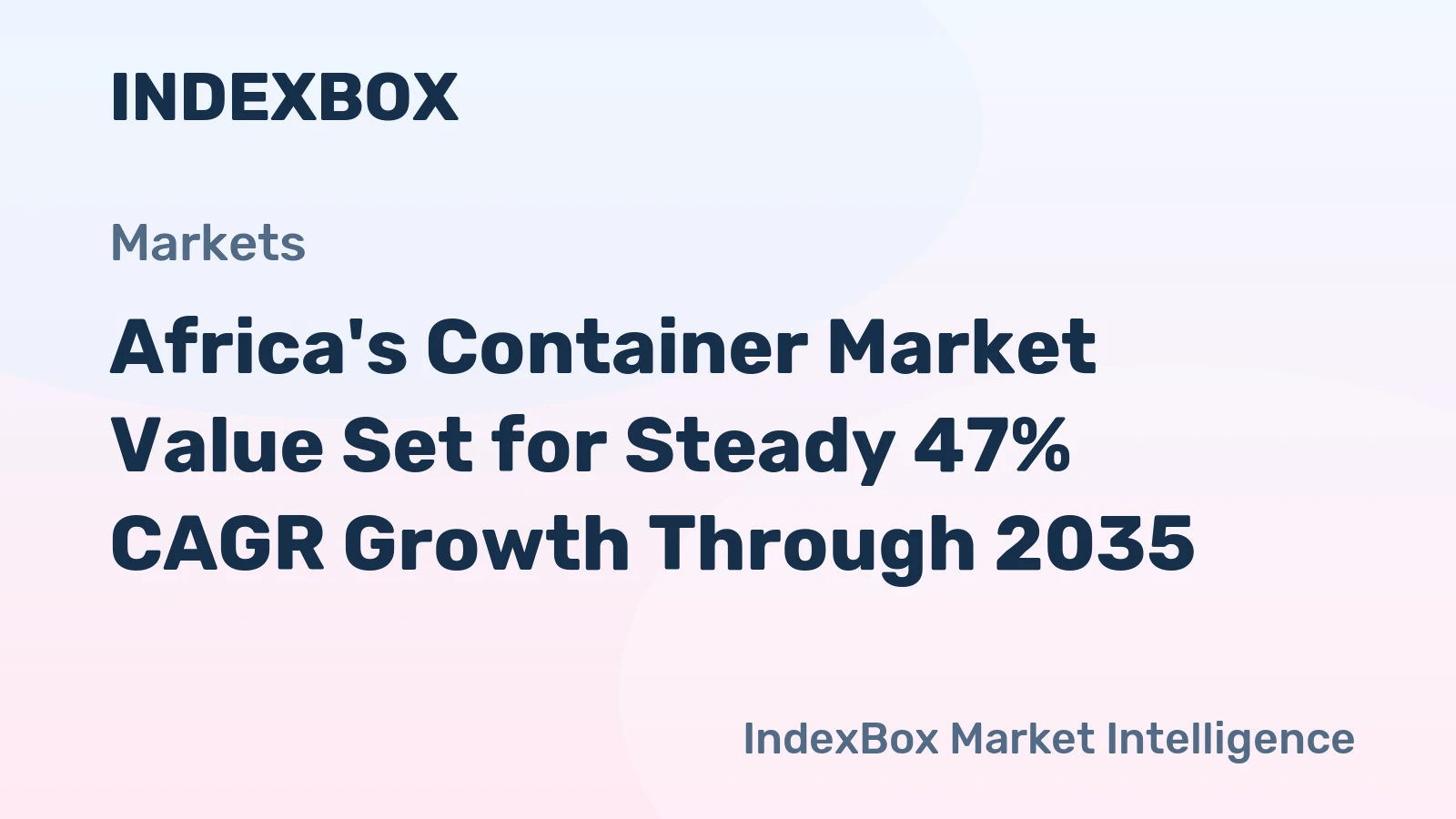 Africa's Container Market Value Set for Steady 47% CAGR Growth Through 2035