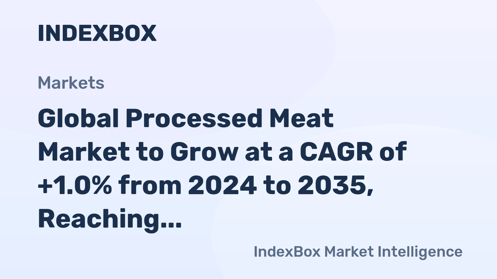 Global Processed Meat Market to Grow at a CAGR of +1.0% from 2024 to 2035, Reaching 256M Tons