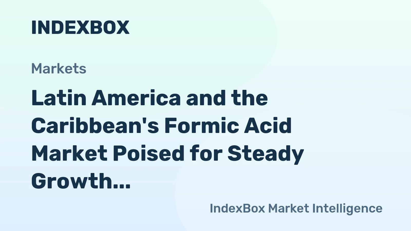Latin America and the Caribbean's Formic Acid Market Poised for Steady Growth With a 2.6% CAGR in Value