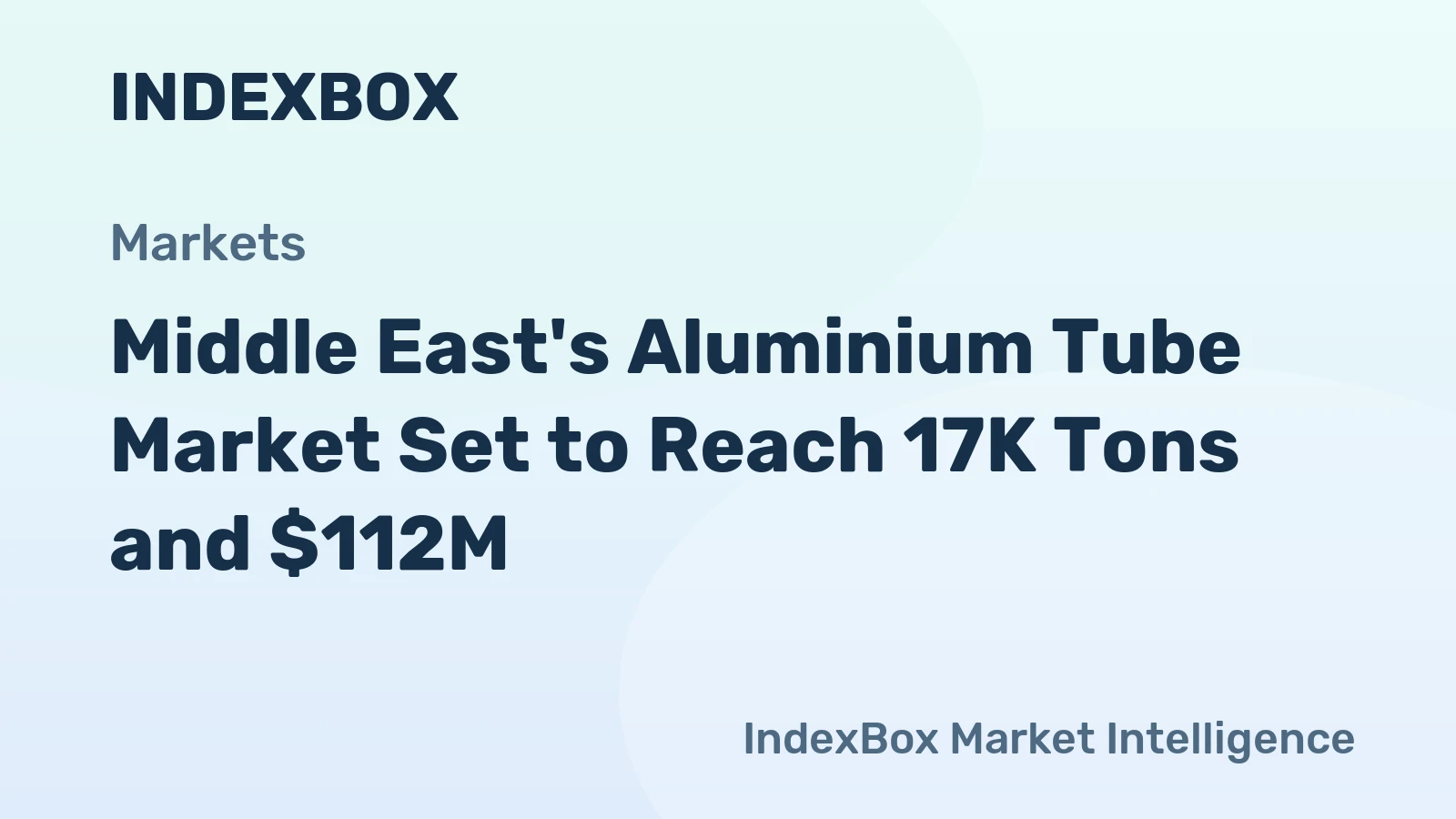 Middle East's Aluminium Tube Market Set to Reach 17K Tons and $112M