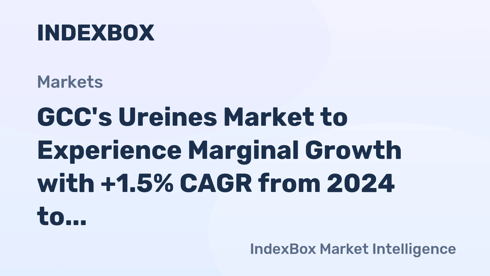 GCC's Ureines Market to Experience Marginal Growth with +1.5% CAGR from 2024 to 2035