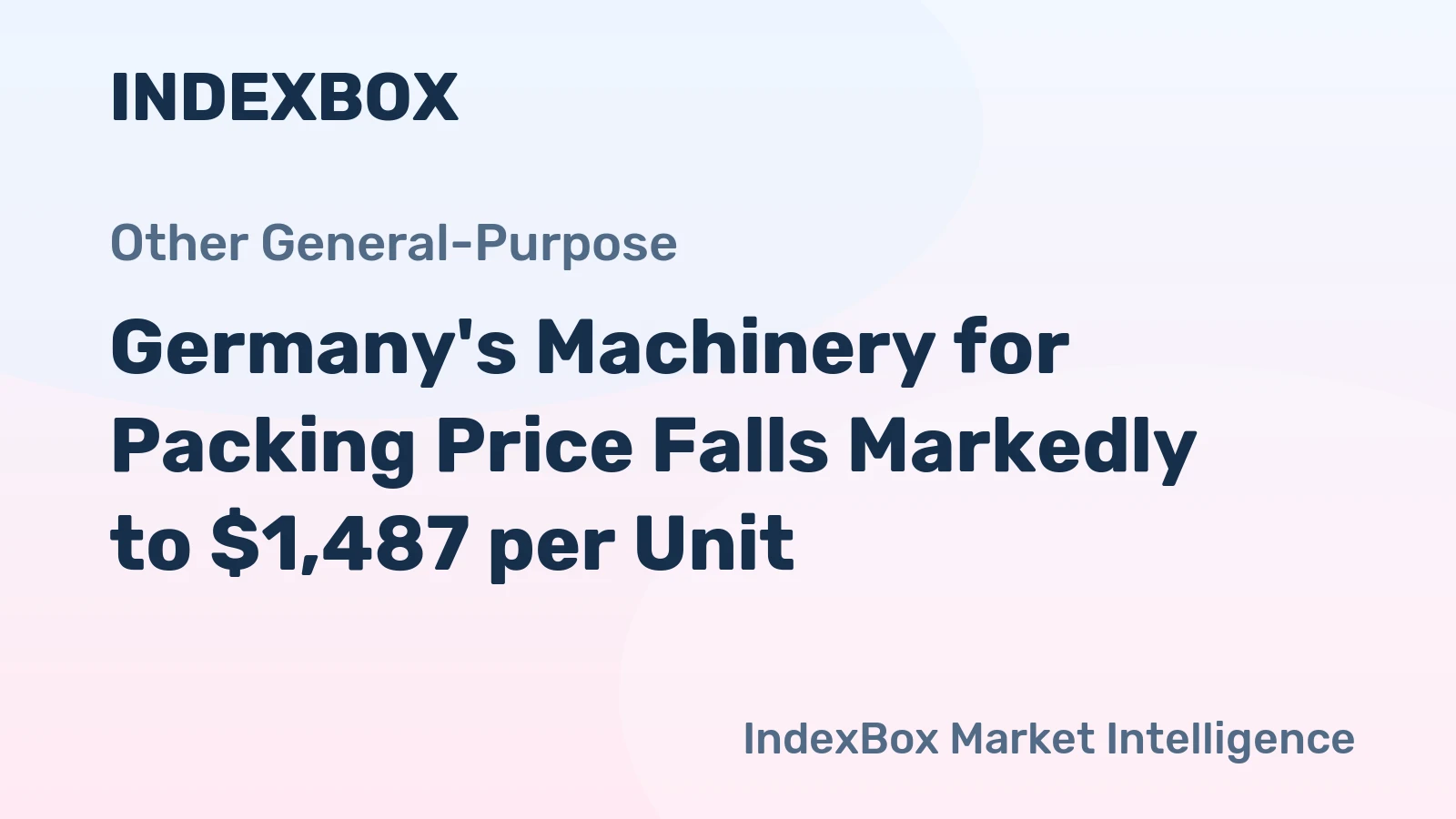 Germany's Machinery for Packing Price Falls Markedly to $1,487 per Unit