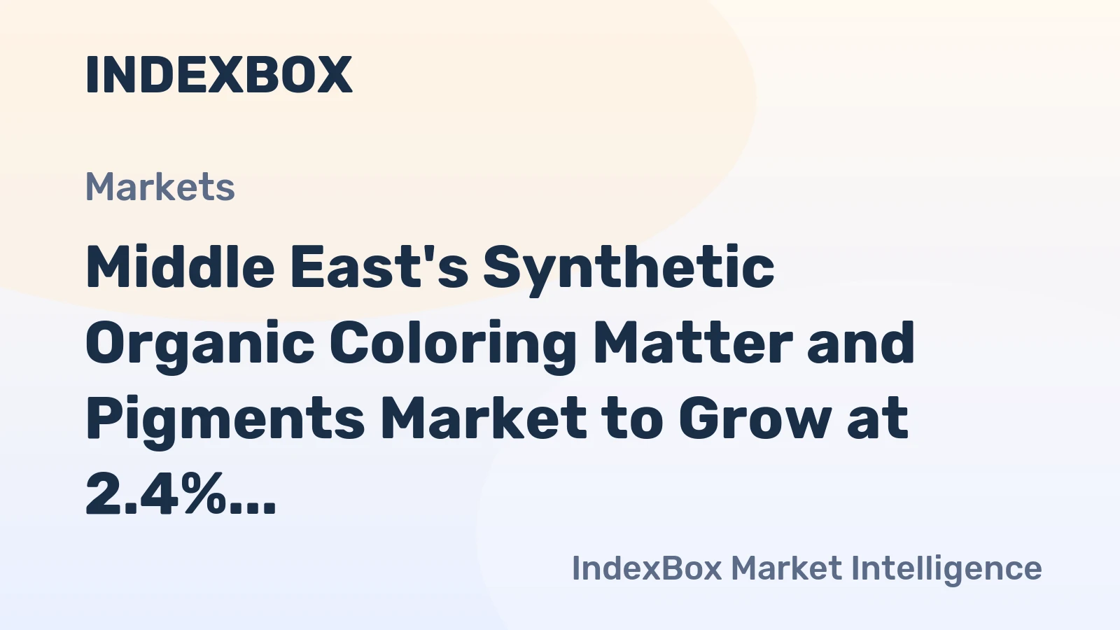 Middle East's Synthetic Organic Coloring Matter and Pigments Market to Grow at 2.4% CAGR by 2035