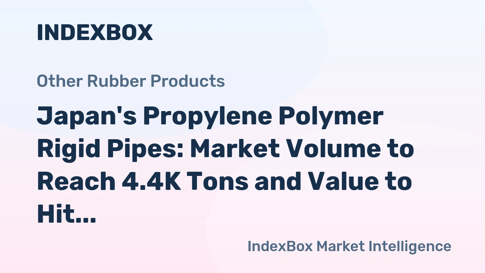 Japan's Propylene Polymer Rigid Pipes: Market Volume to Reach 4.4K Tons and Value to Hit $24M by 2035