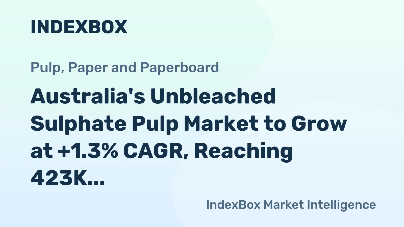 Australia's Unbleached Sulphate Pulp Market to Grow at +1.3% CAGR, Reaching 423K Tons by 2035