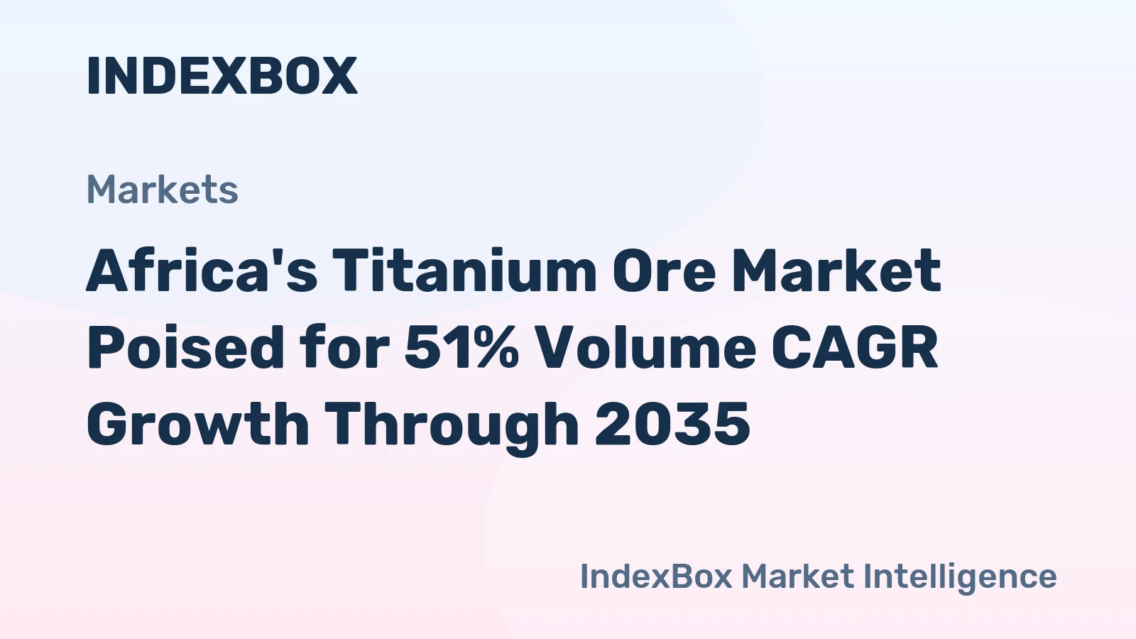Africa's Titanium Ore Market Poised for 51% Volume CAGR Growth Through 2035