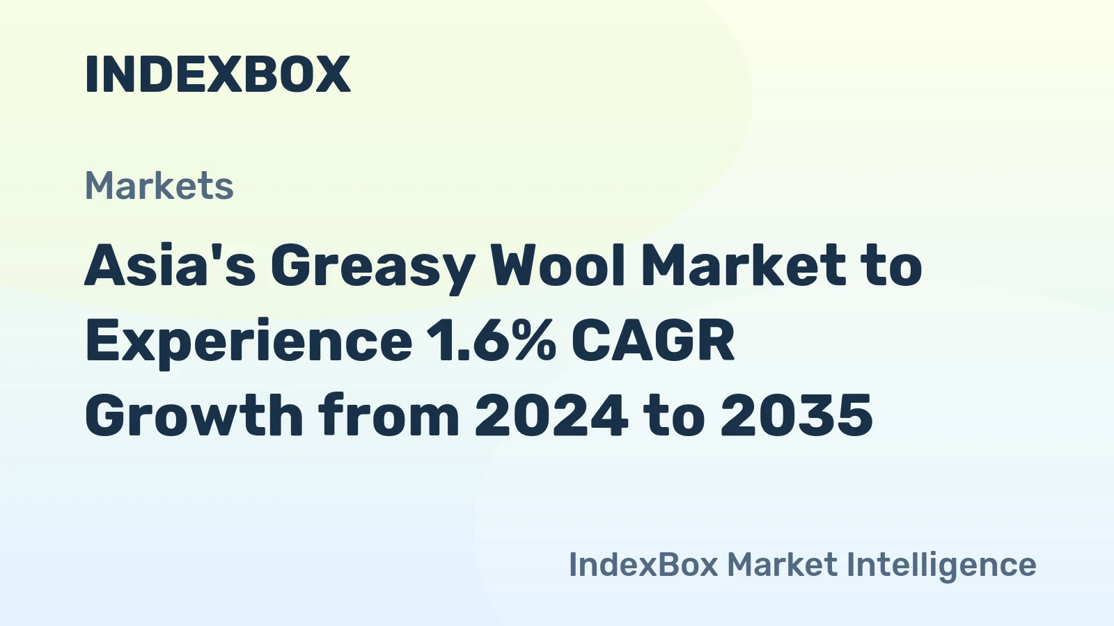 Asia's Greasy Wool Market to Experience 1.6% CAGR Growth from 2024 to 2035