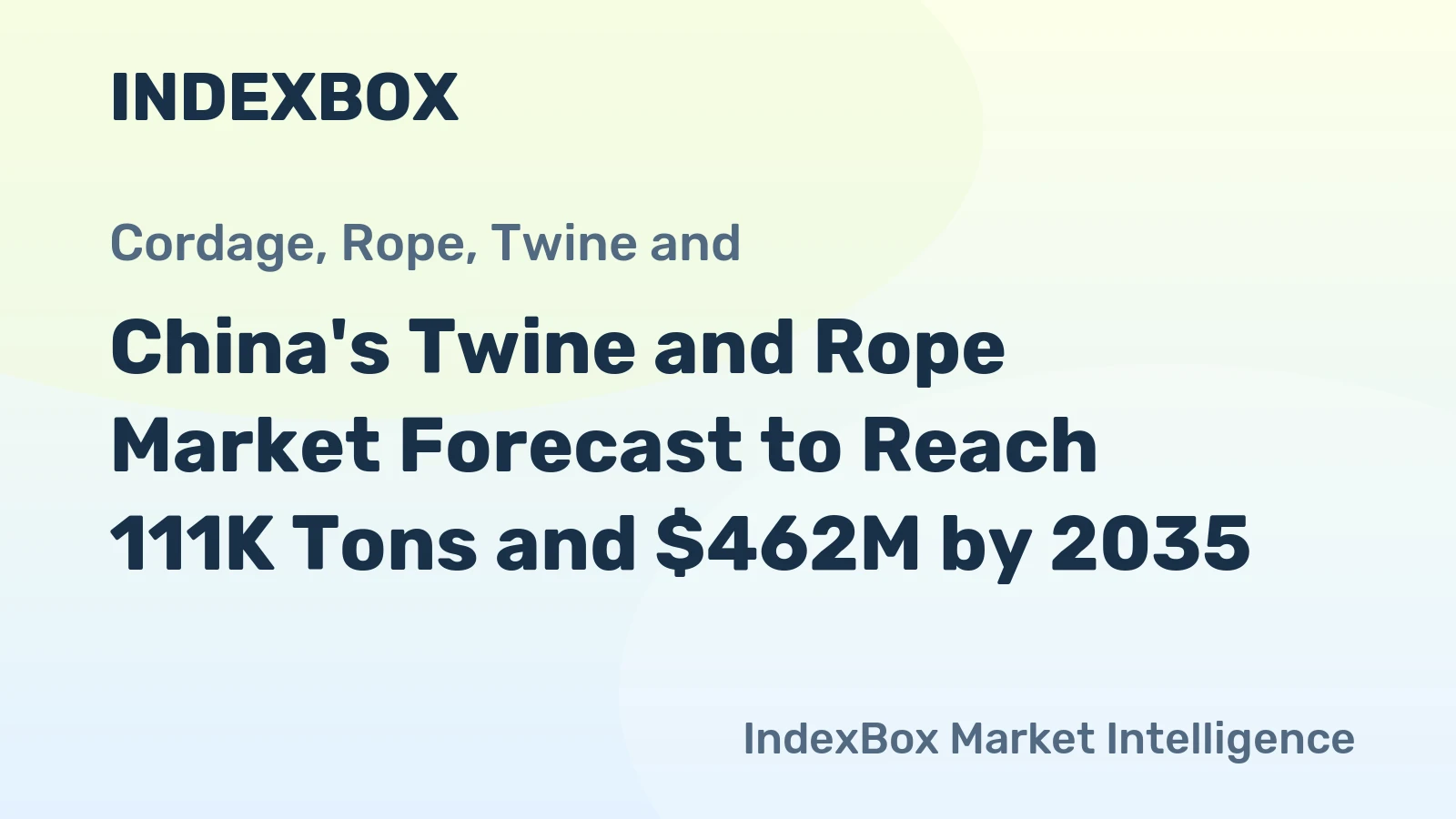 China's Twine and Rope Market Forecast to Reach 111K Tons and $462M by 2035
