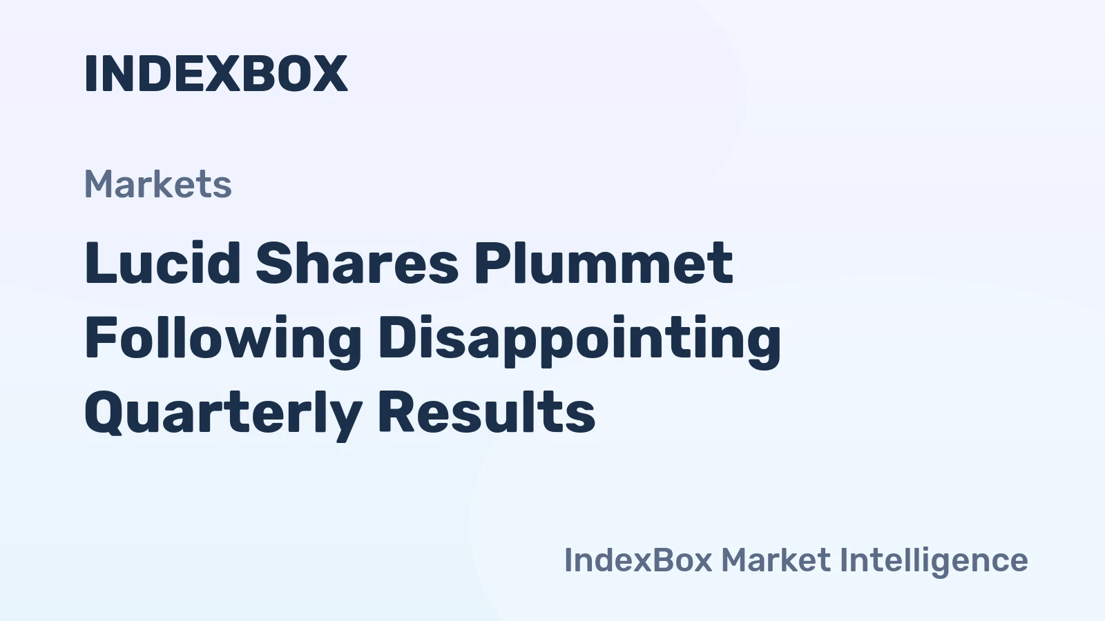 Lucid Shares Plummet Following Disappointing Quarterly Results