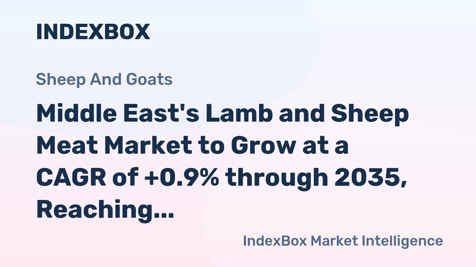 Middle East's Lamb and Sheep Meat Market to Grow at a CAGR of +0.9% through 2035, Reaching 1.7M tons