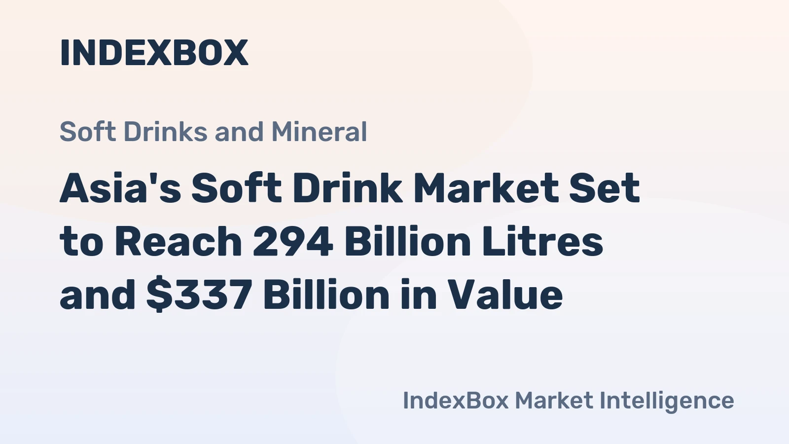 Asia's Soft Drink Market Set to Reach 294 Billion Litres and $337 Billion in Value