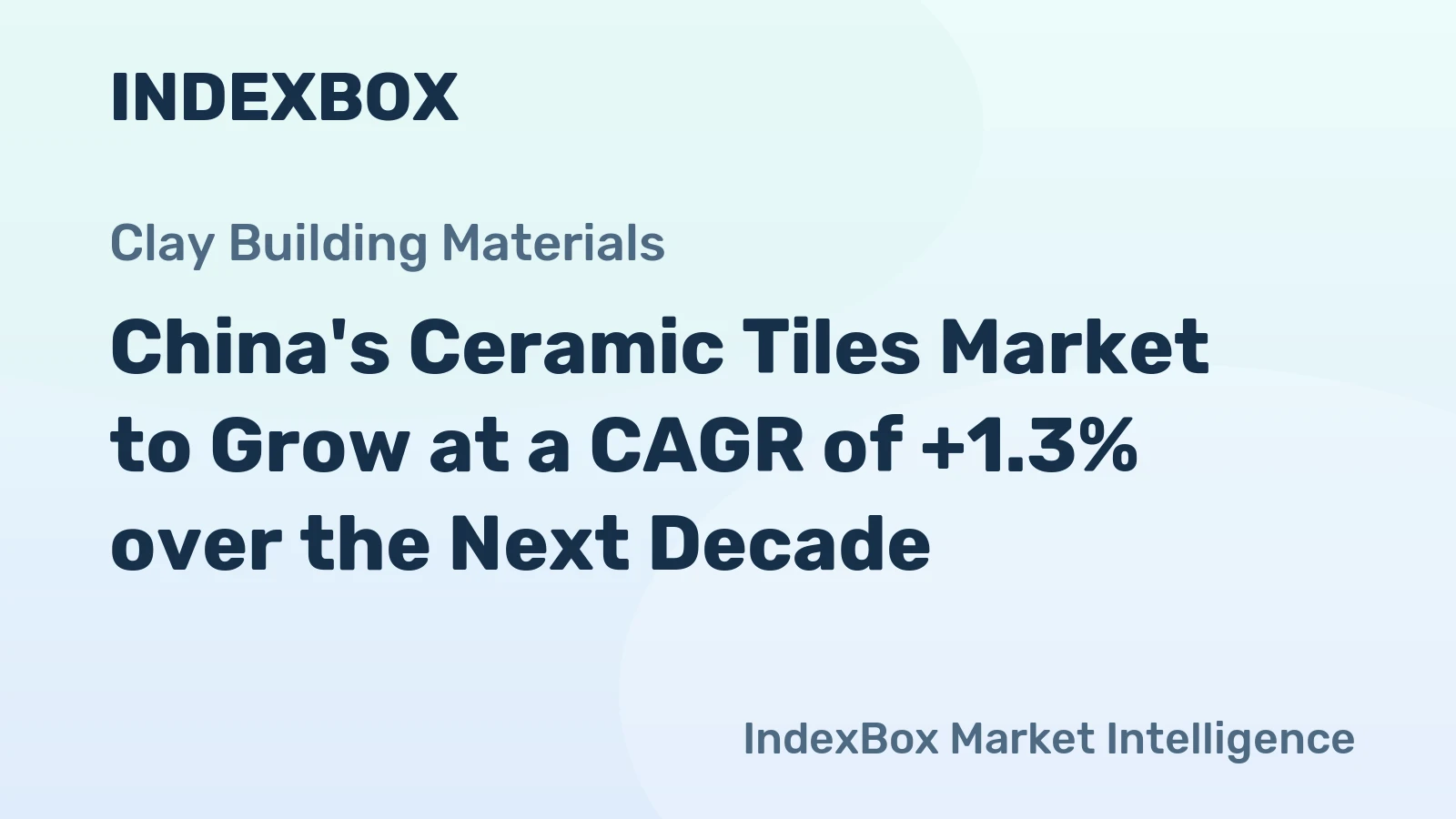 China's Ceramic Tiles Market to Grow at a CAGR of +1.3% over the Next Decade