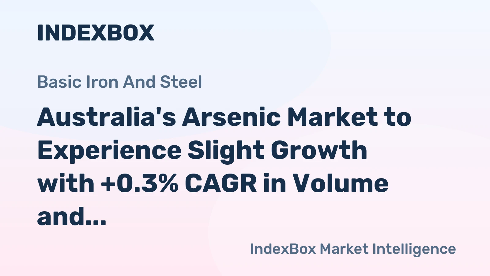 Australia's Arsenic Market to Experience Slight Growth with +0.3% CAGR in Volume and +1.8% CAGR in Value from 2024 to 2035