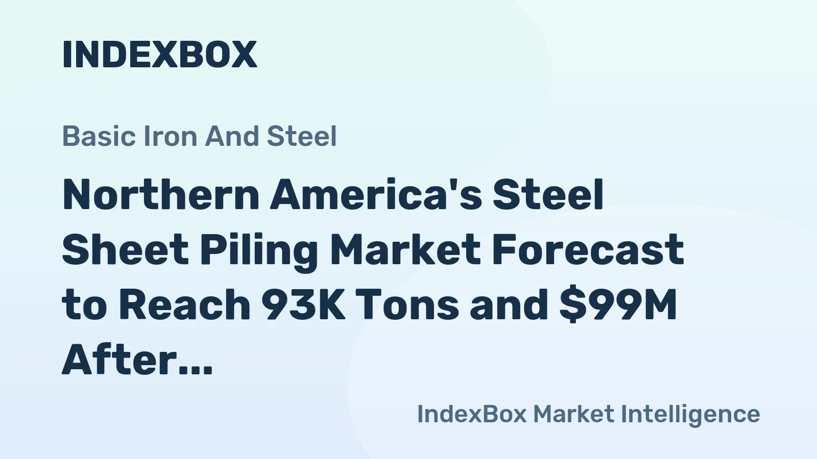 Northern America's Steel Sheet Piling Market Forecast to Reach 93K Tons and $99M After Recent Contraction