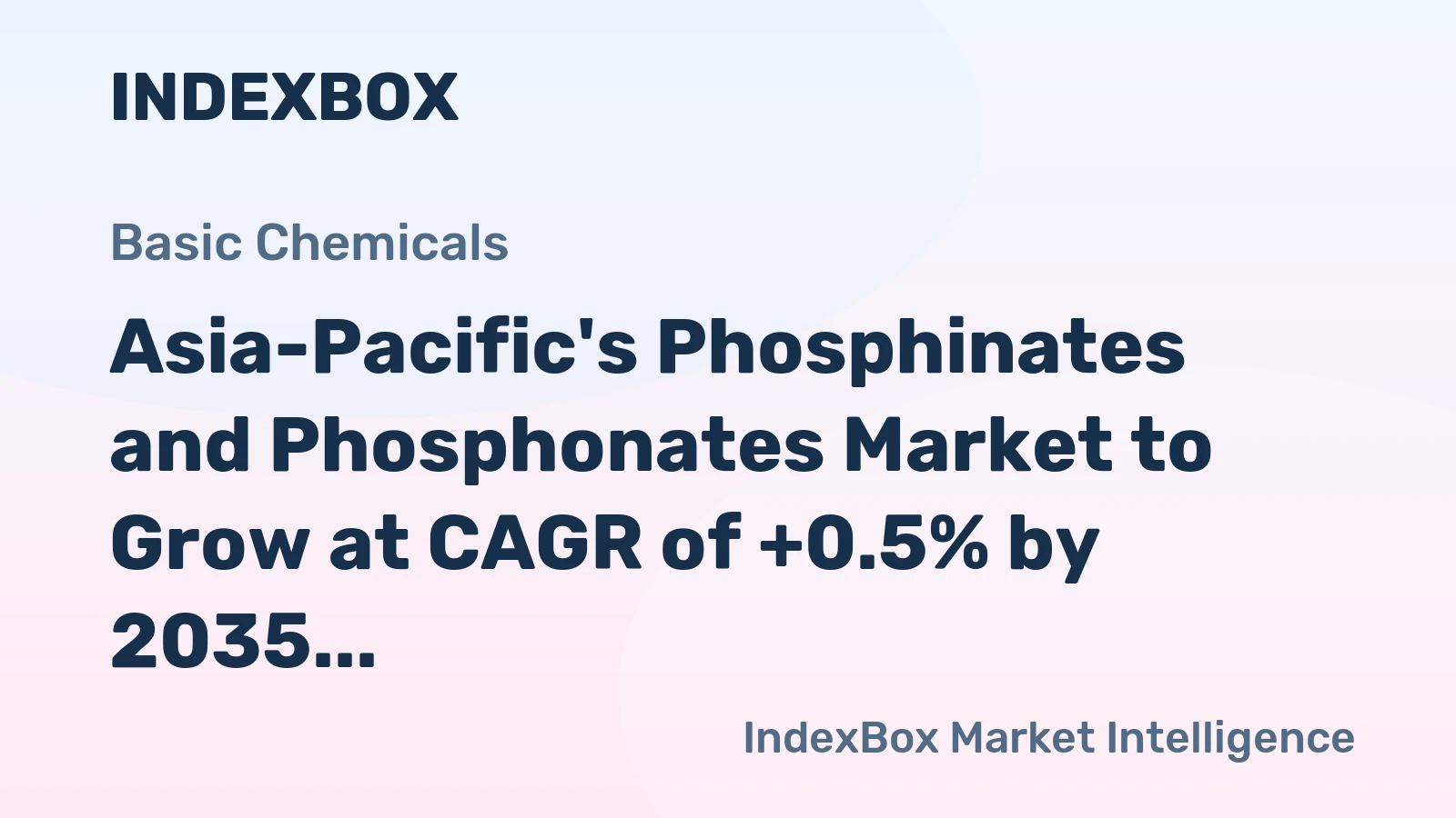 Asia-Pacific's Phosphinates and Phosphonates Market to Grow at CAGR of +0.5% by 2035