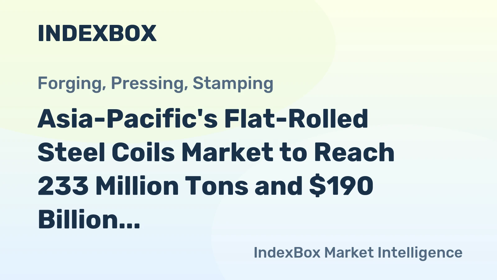 Asia-Pacific's Flat-Rolled Steel Coils Market to Reach 233 Million Tons and $190 Billion by 2035