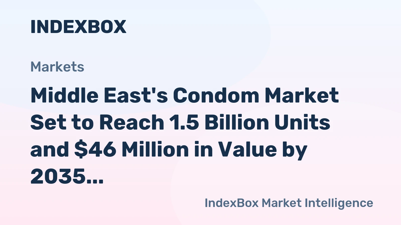 Middle East's Condom Market Set to Reach 1.5 Billion Units and $46 Million in Value by 2035