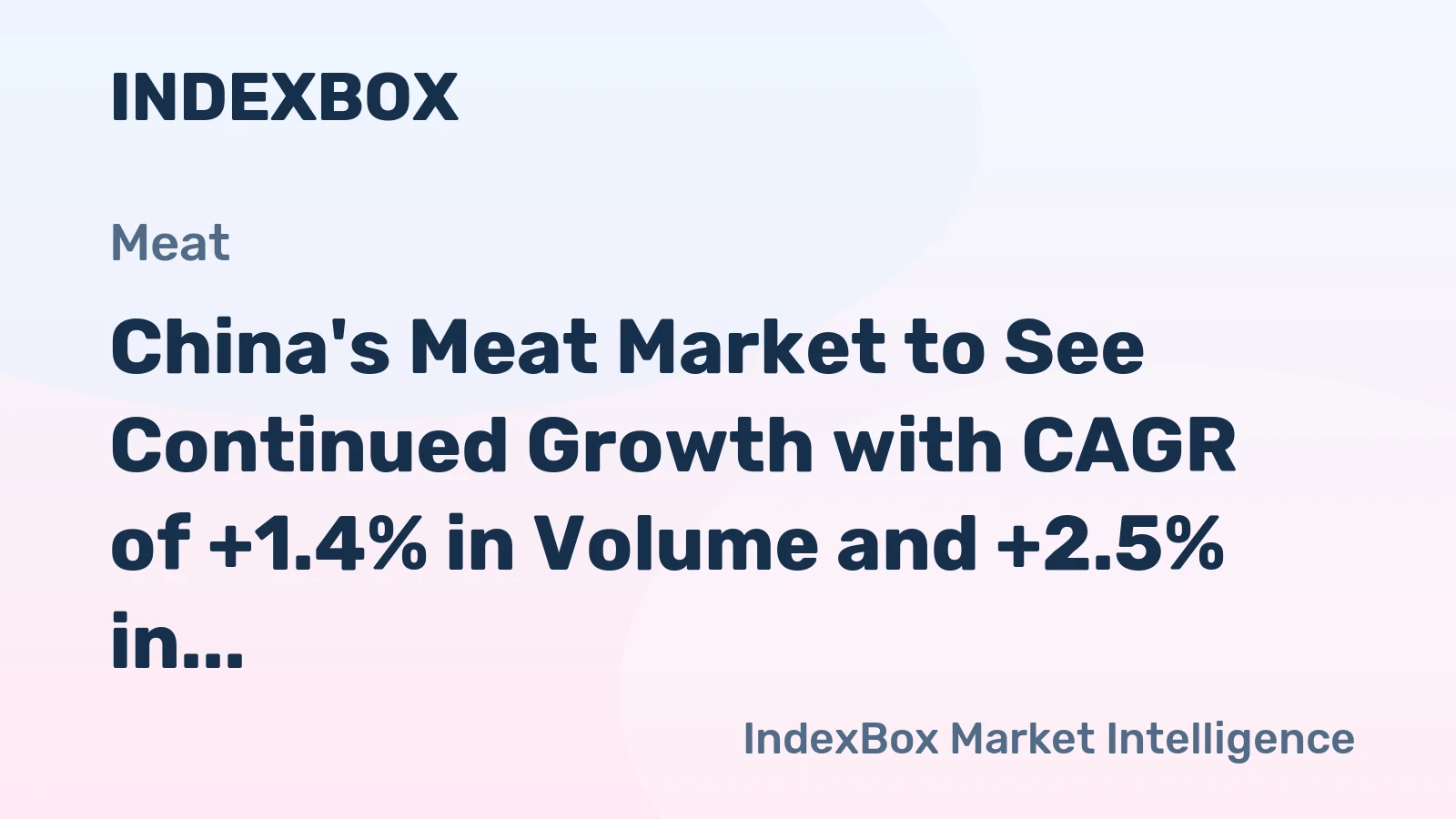 China's Meat Market to See Continued Growth with CAGR of +1.4% in Volume and +2.5% in Value from 2024 to 2035