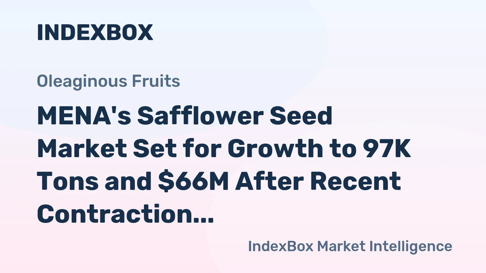MENA's Safflower Seed Market Set for Growth to 97K Tons and $66M After Recent Contraction