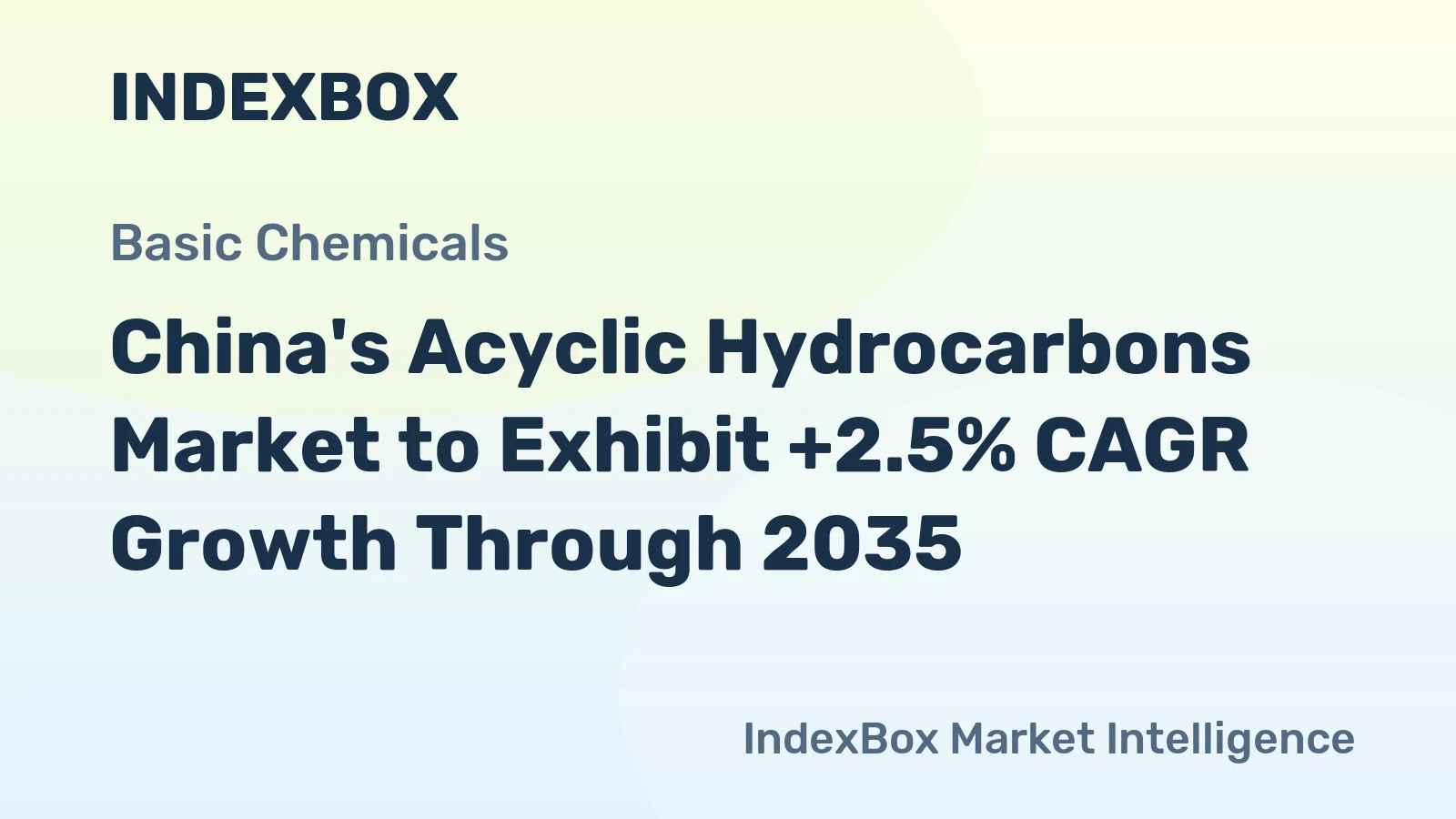 China's Acyclic Hydrocarbons Market to Exhibit +2.5% CAGR Growth Through 2035