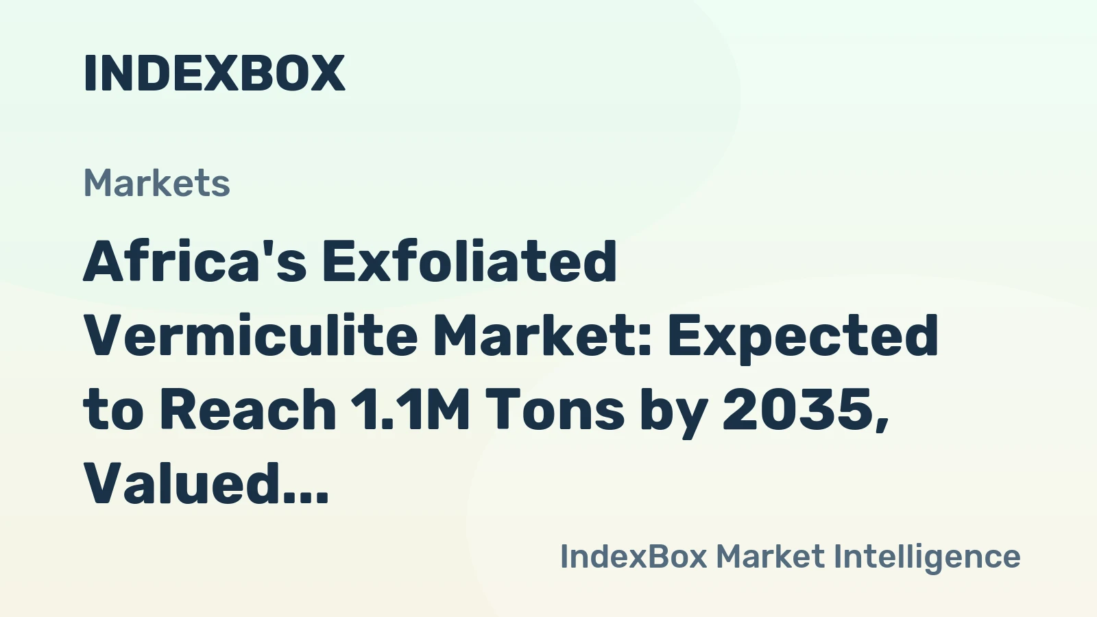 Africa's Exfoliated Vermiculite Market: Expected to Reach 1.1M Tons by 2035, Valued at $1B