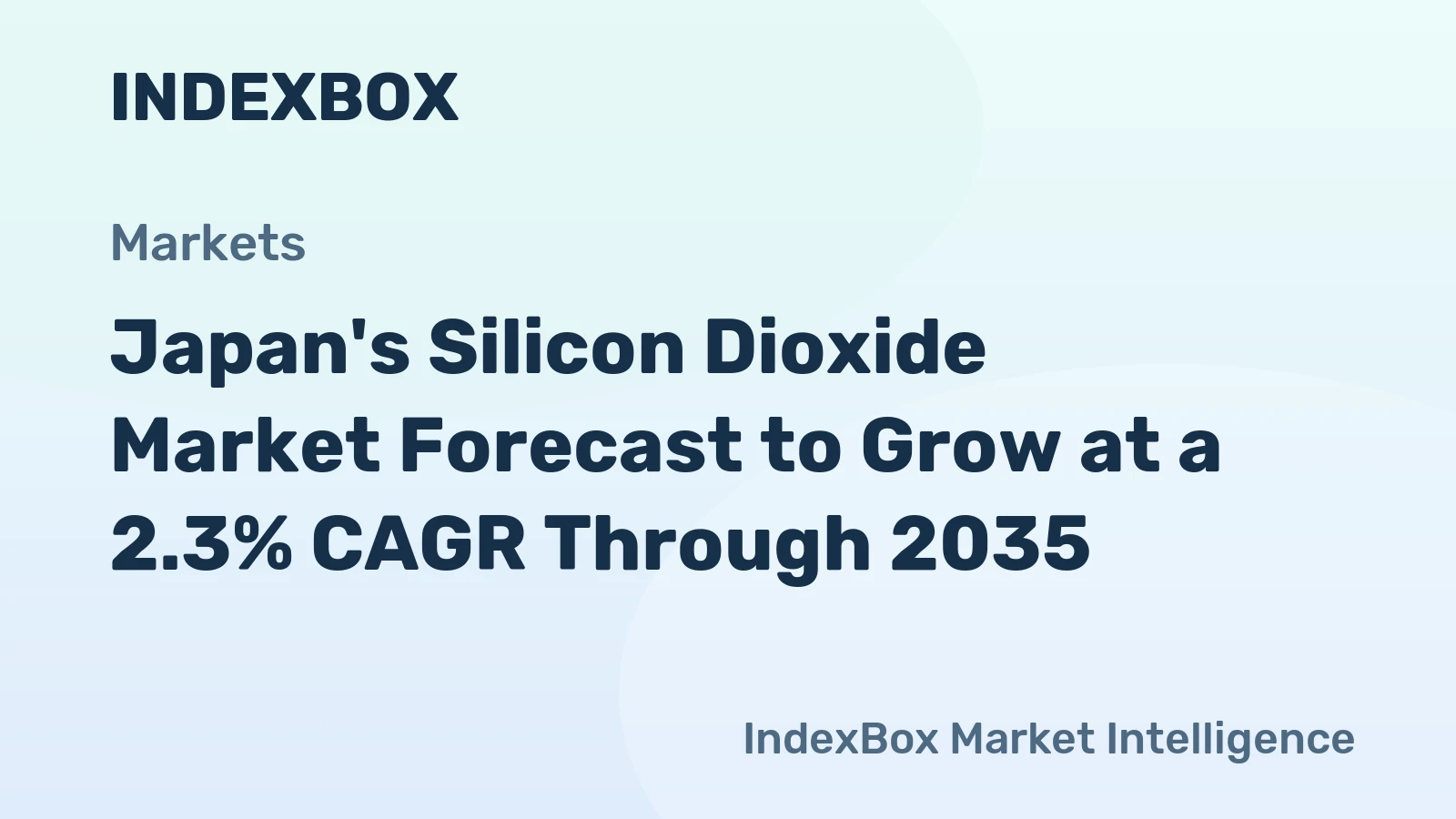 Japan's Silicon Dioxide Market Forecast to Grow at a 2.3% CAGR Through 2035