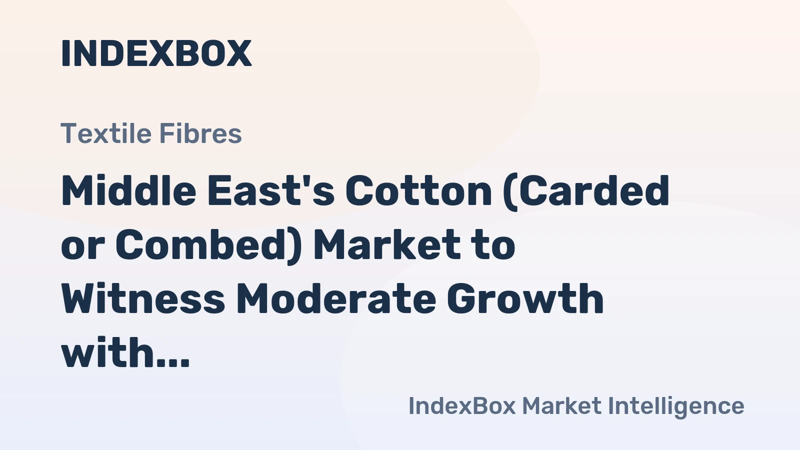 Middle East's Cotton (Carded or Combed) Market to Witness Moderate Growth with CAGR of +2.8% Through 2035