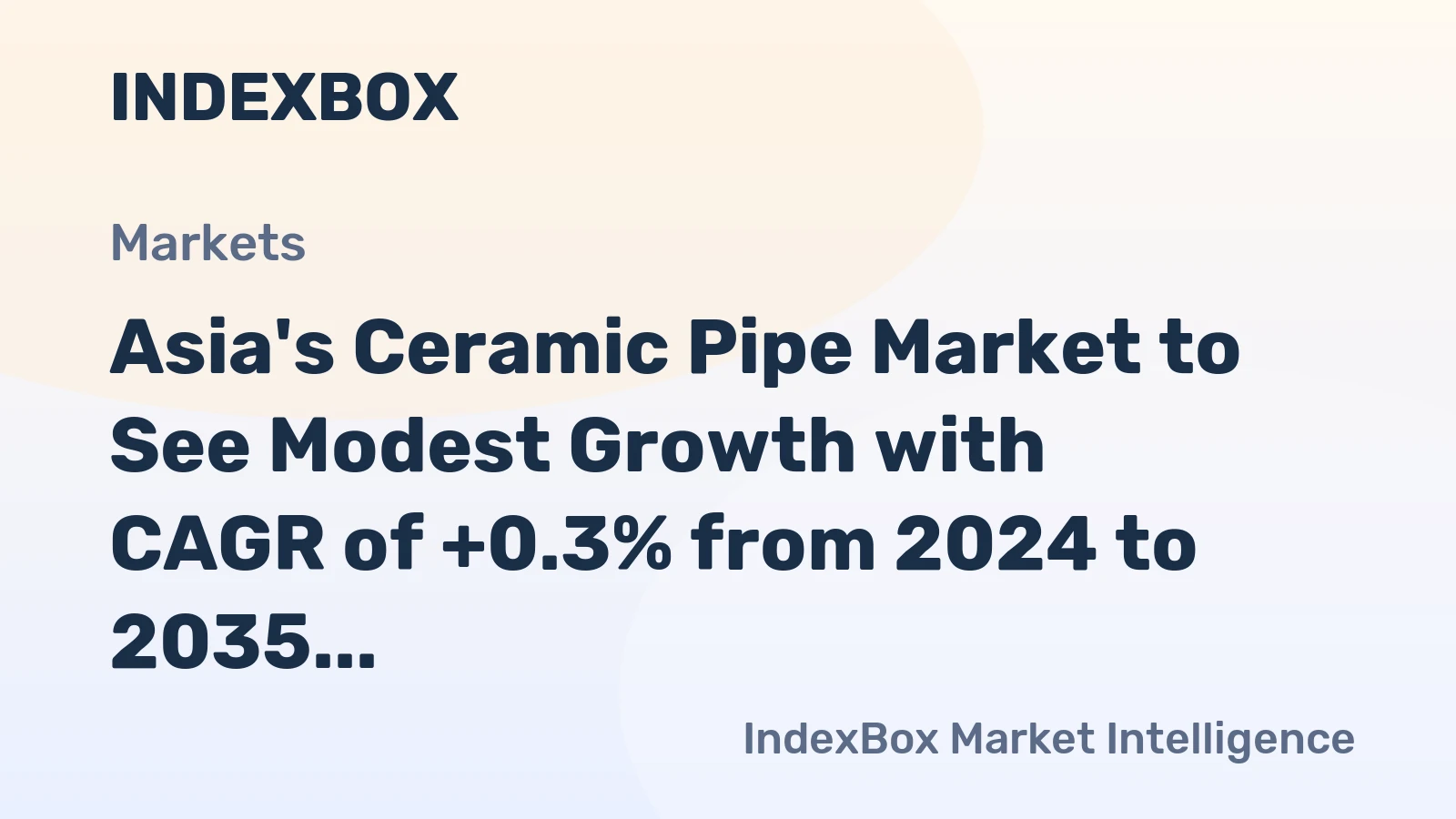 Asia's Ceramic Pipe Market to See Modest Growth with CAGR of +0.3% from 2024 to 2035
