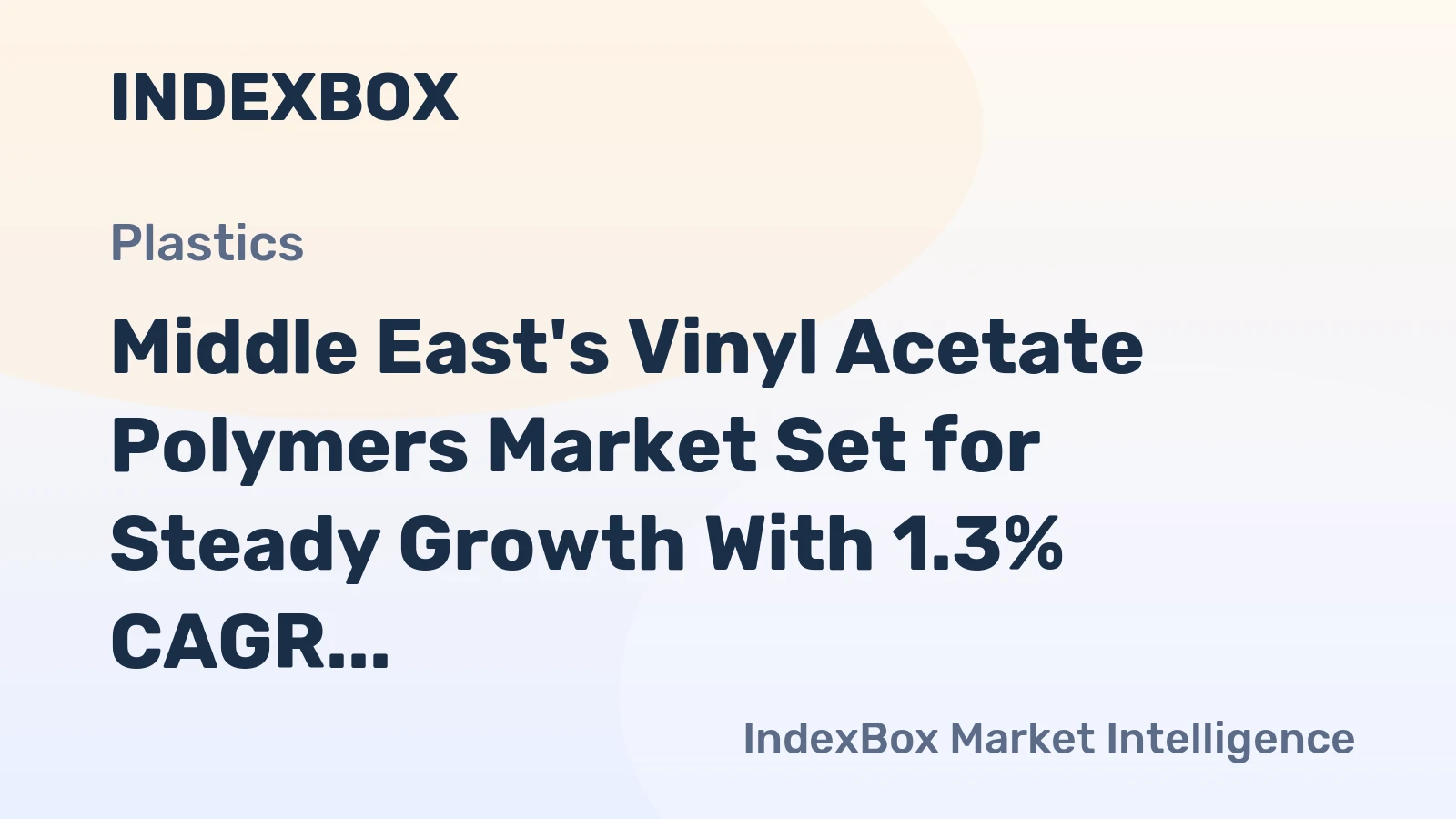 Middle East's Vinyl Acetate Polymers Market Set for Steady Growth With 1.3% CAGR Through 2035