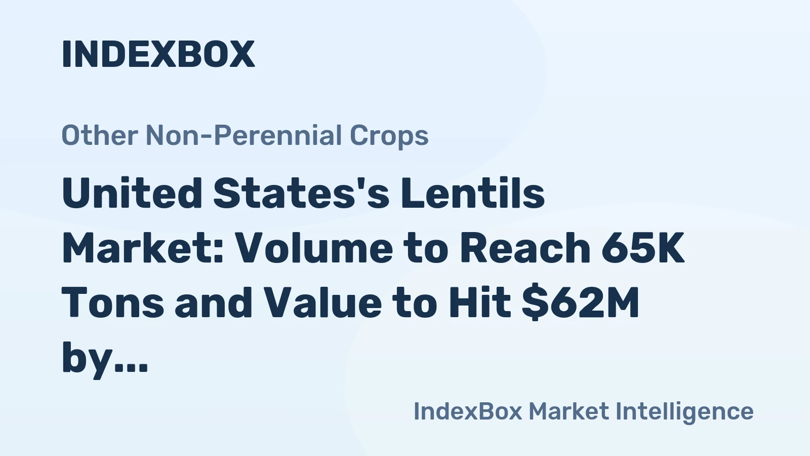 United States's Lentils Market: Volume to Reach 65K Tons and Value to Hit $62M by 2035