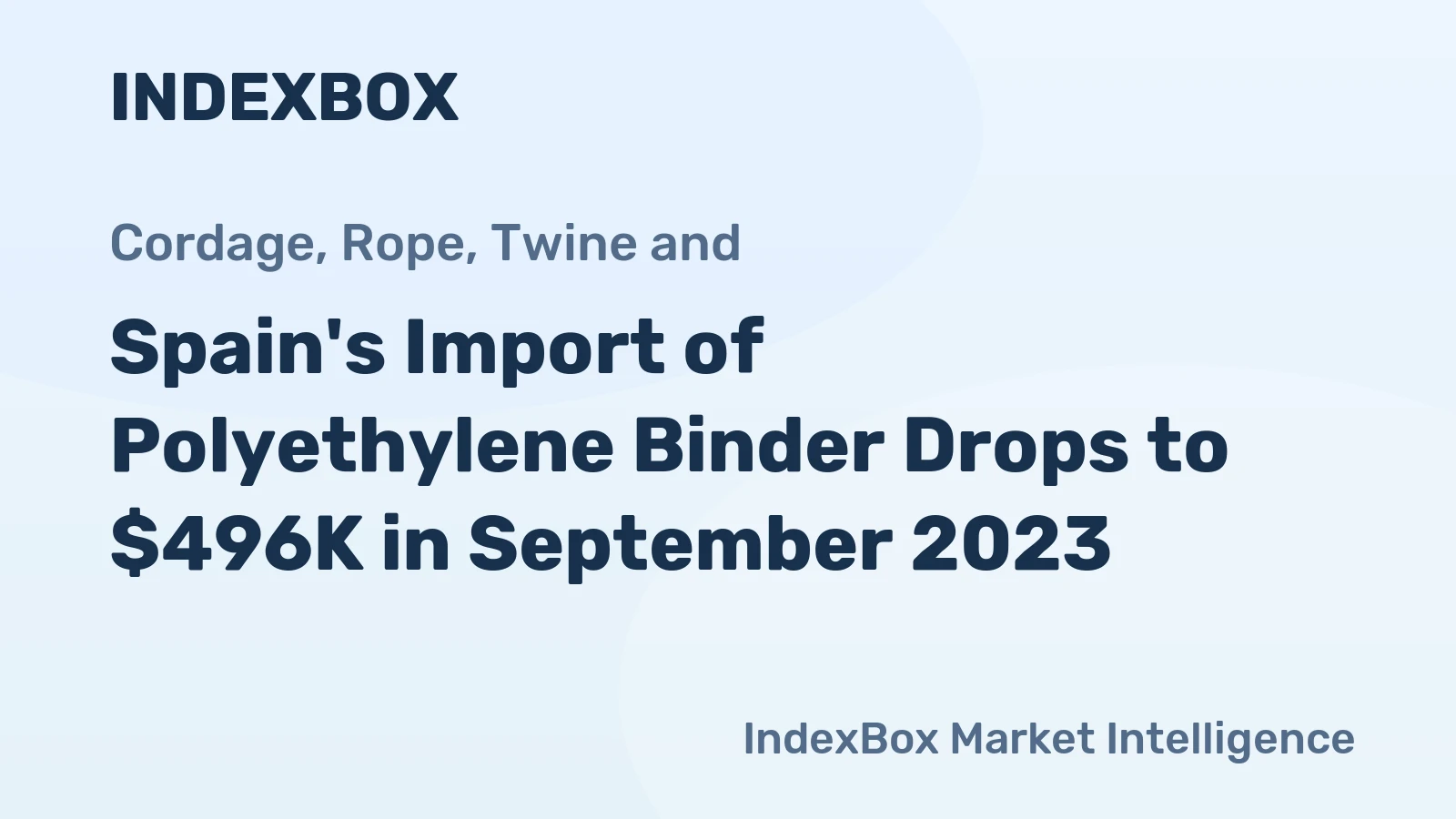 Spain's Import of Polyethylene Binder Drops to $496K in September 2023