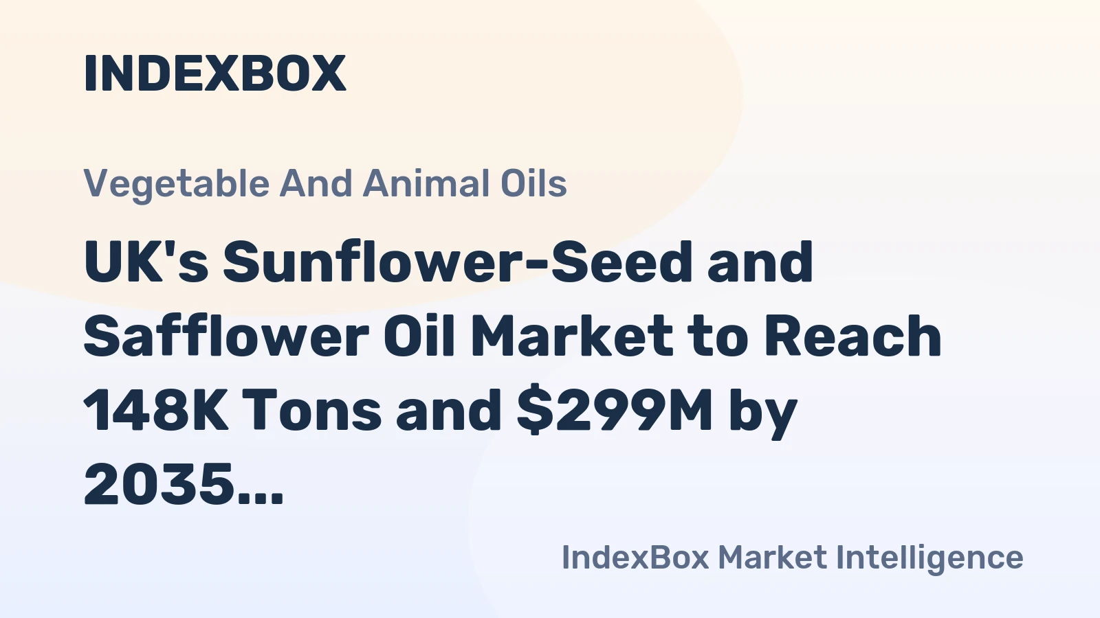 UK's Sunflower-Seed and Safflower Oil Market to Reach 148K Tons and $299M by 2035