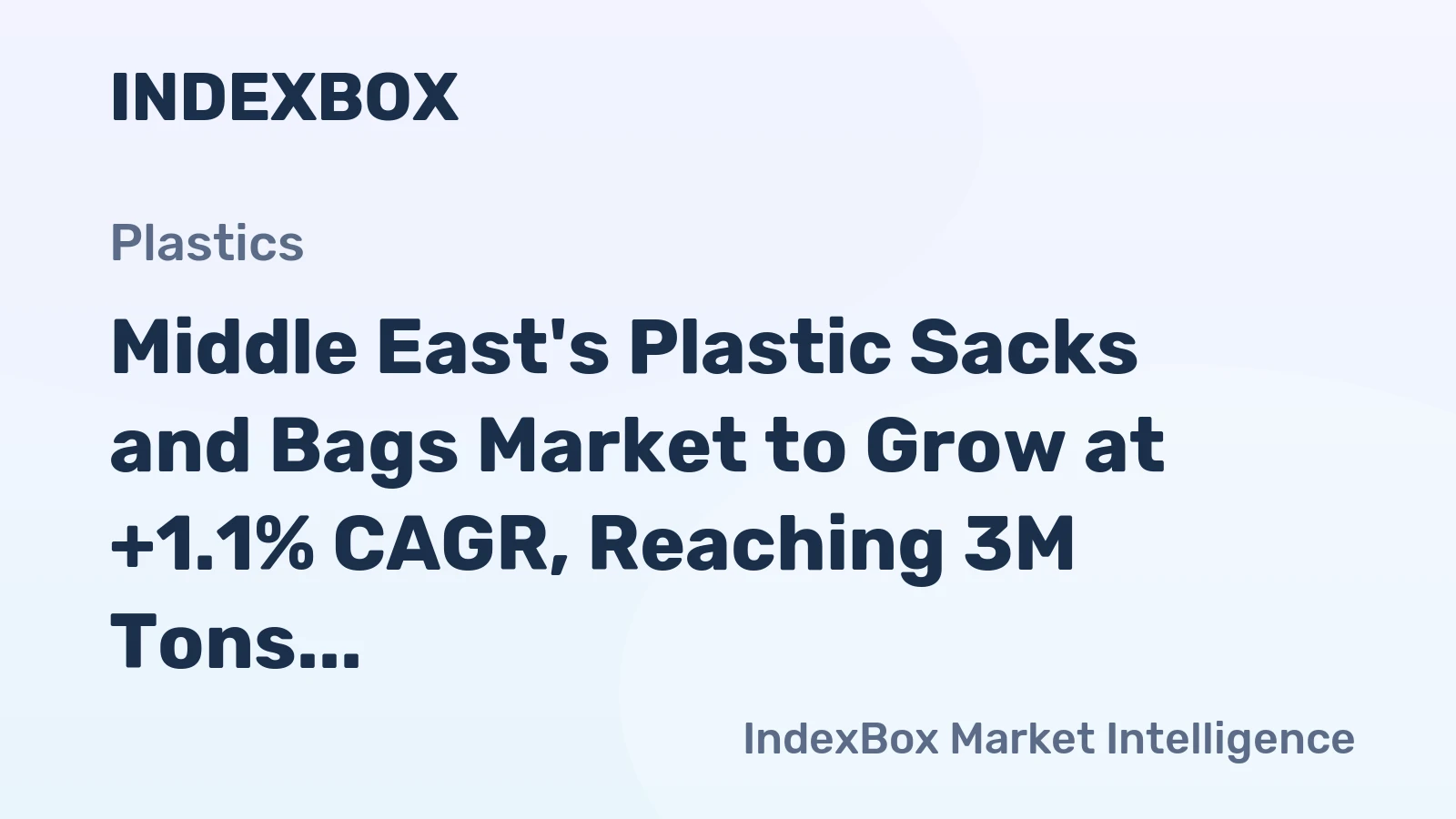Middle East's Plastic Sacks and Bags Market to Grow at +1.1% CAGR, Reaching 3M Tons by 2035