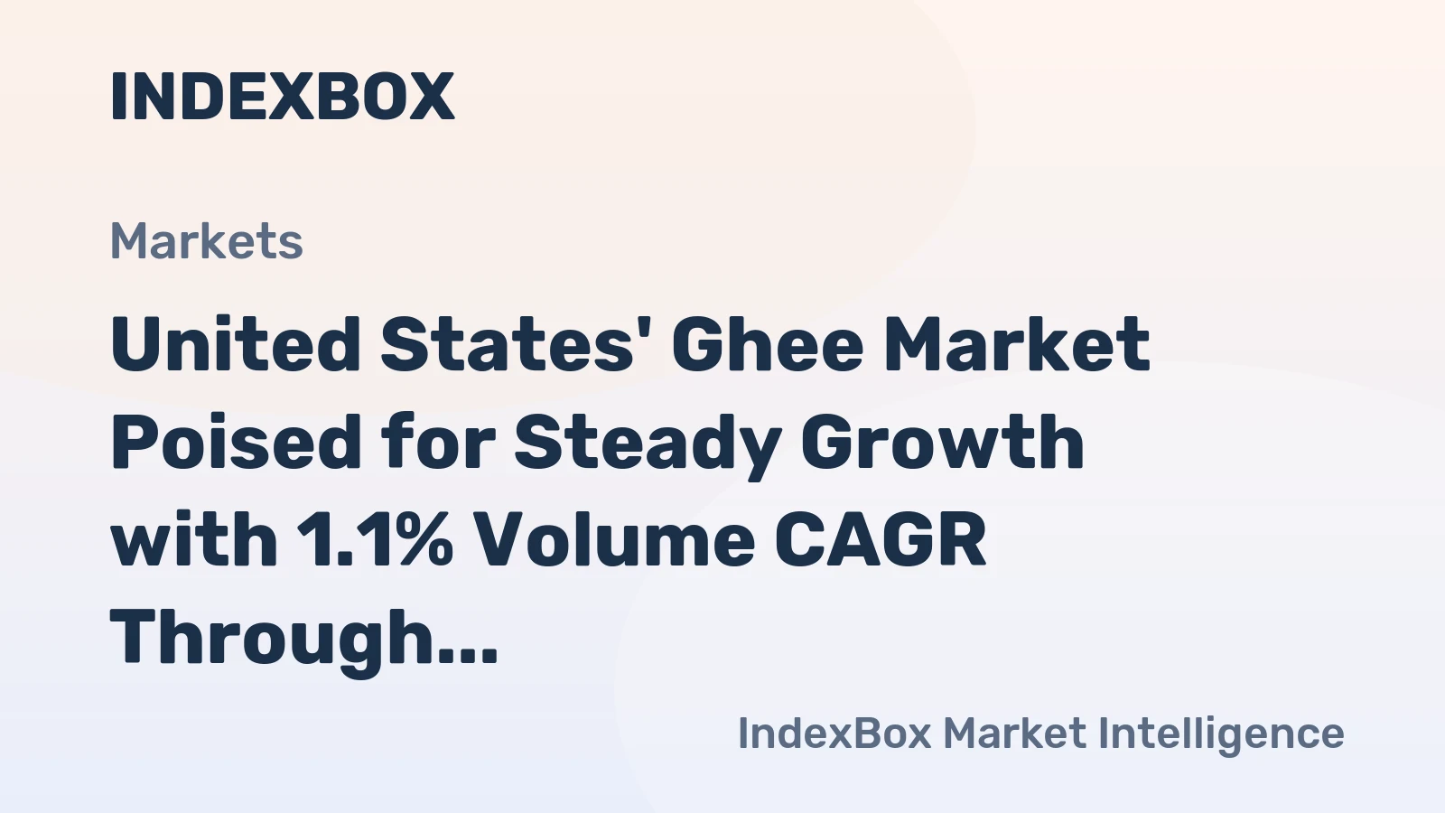 United States' Ghee Market Poised for Steady Growth with 1.1% Volume CAGR Through 2035