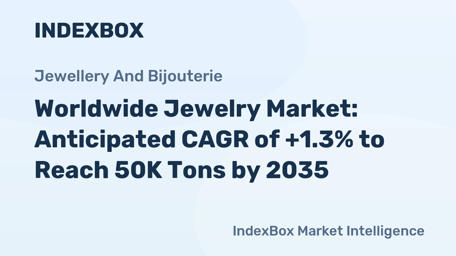 Worldwide Jewelry Market: Anticipated CAGR of +1.3% to Reach 50K Tons by 2035