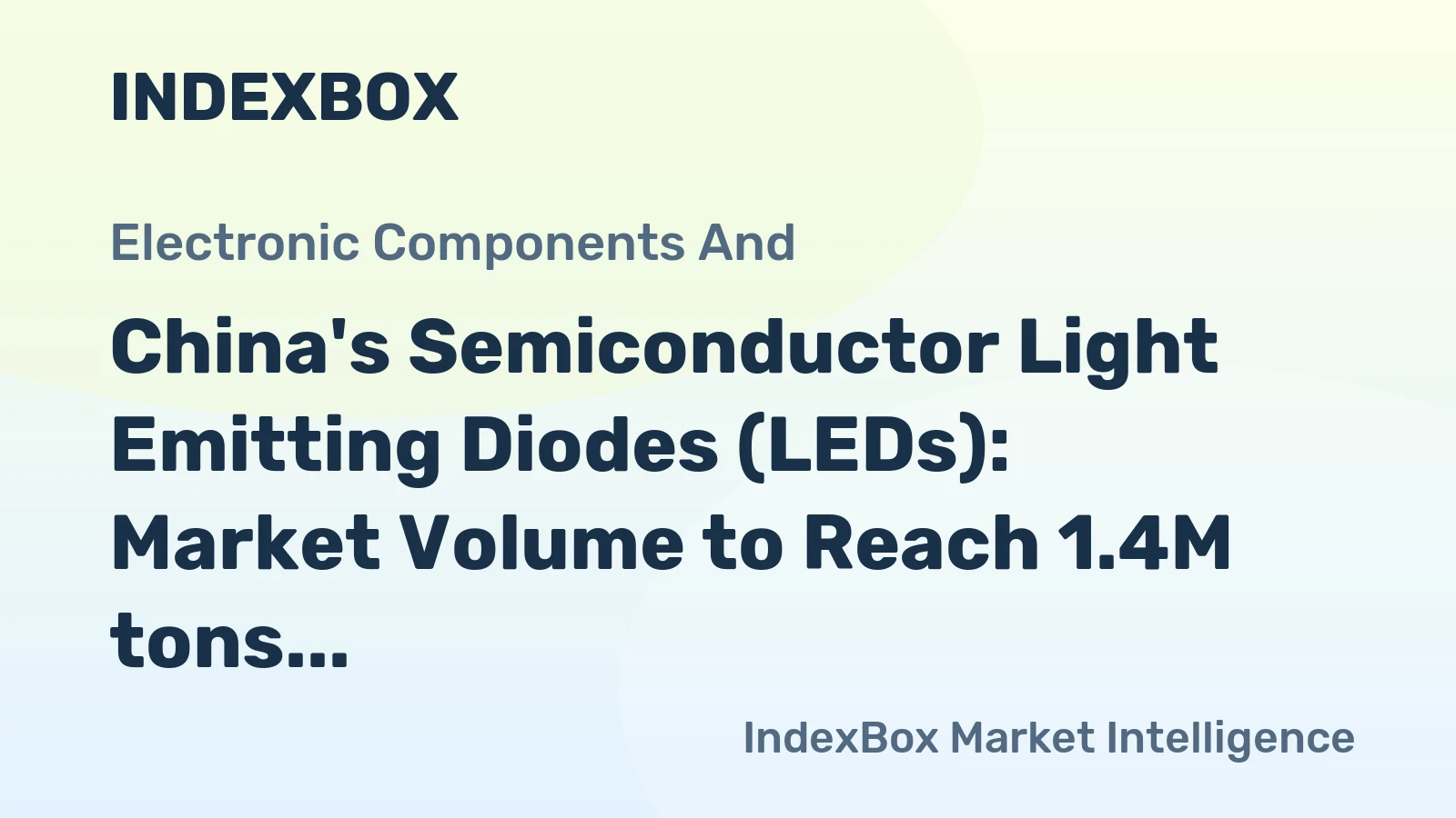 China's Semiconductor Light Emitting Diodes (LEDs): Market Volume to Reach 1.4M tons and Market Value $10.8B by 2035