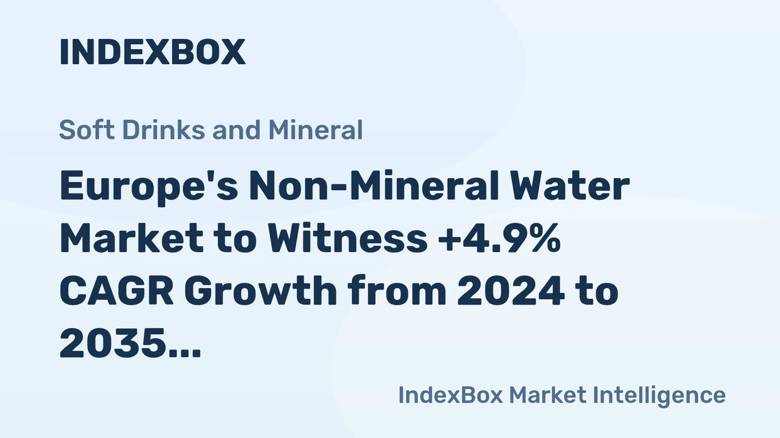 Europe's Non-Mineral Water Market to Witness +4.9% CAGR Growth from 2024 to 2035