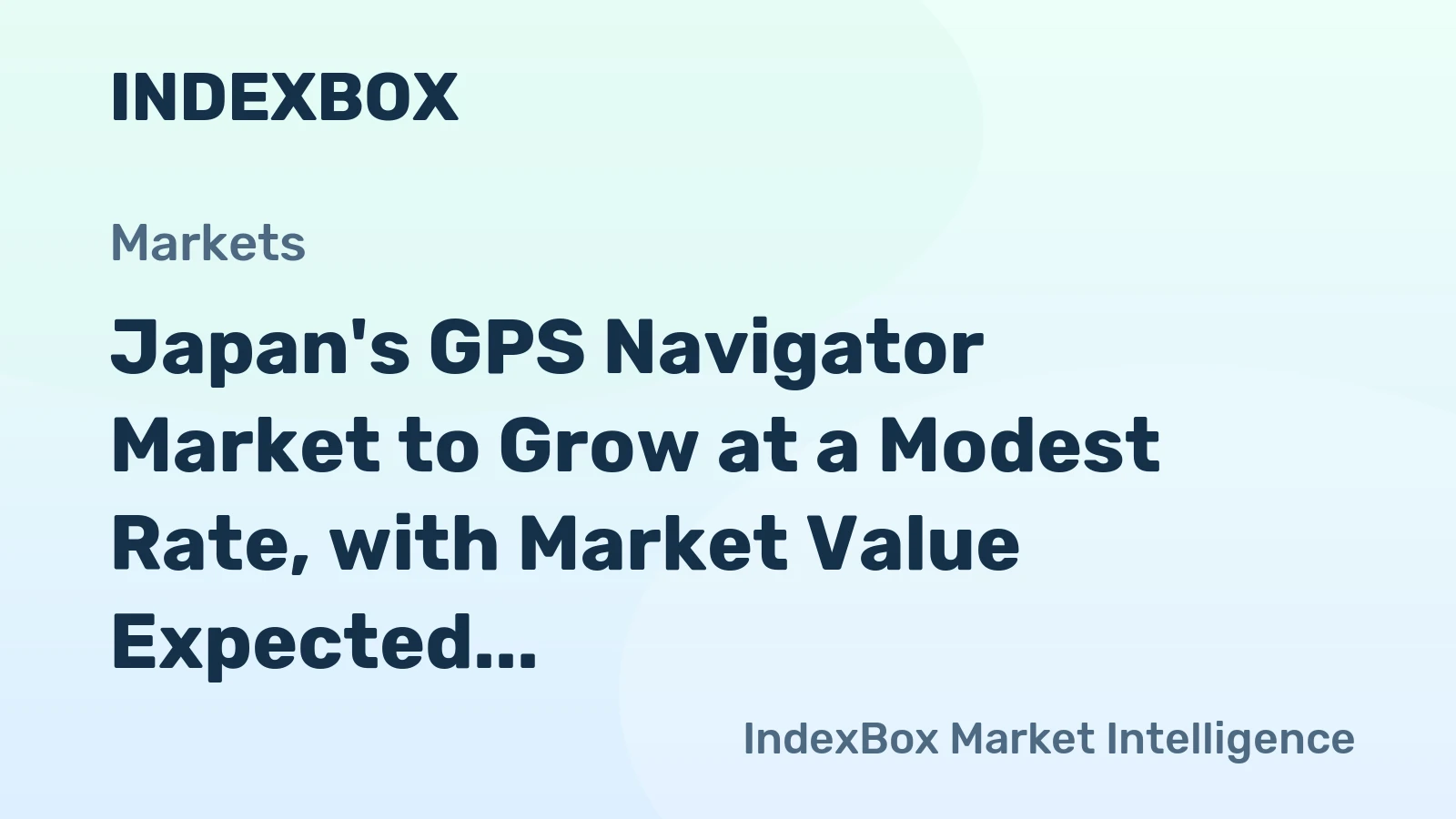 Japan's GPS Navigator Market to Grow at a Modest Rate, with Market Value Expected to Reach $4.9B by 2035