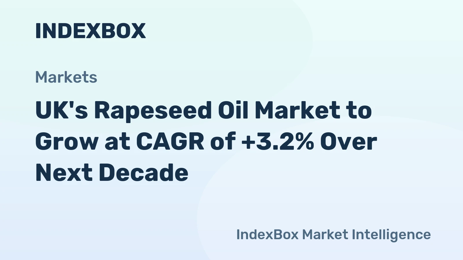 UK's Rapeseed Oil Market to Grow at CAGR of +3.2% Over Next Decade