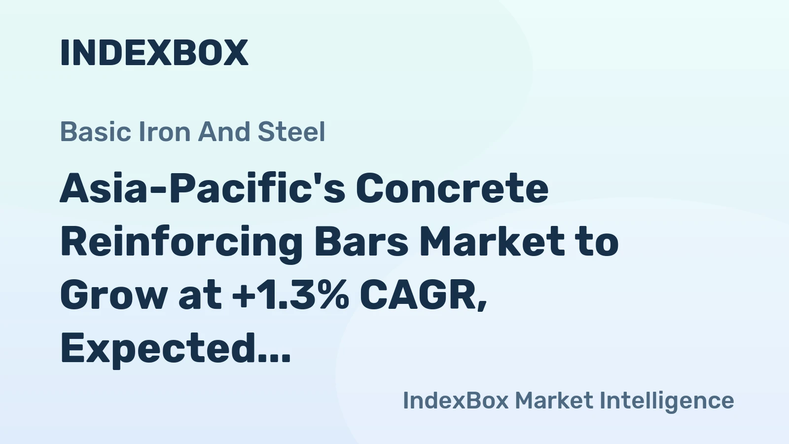 Asia-Pacific's Concrete Reinforcing Bars Market to Grow at +1.3% CAGR, Expected to Reach $81.9B by 2035