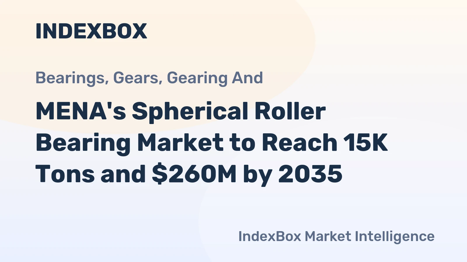 MENA's Spherical Roller Bearing Market to Reach 15K Tons and $260M by 2035