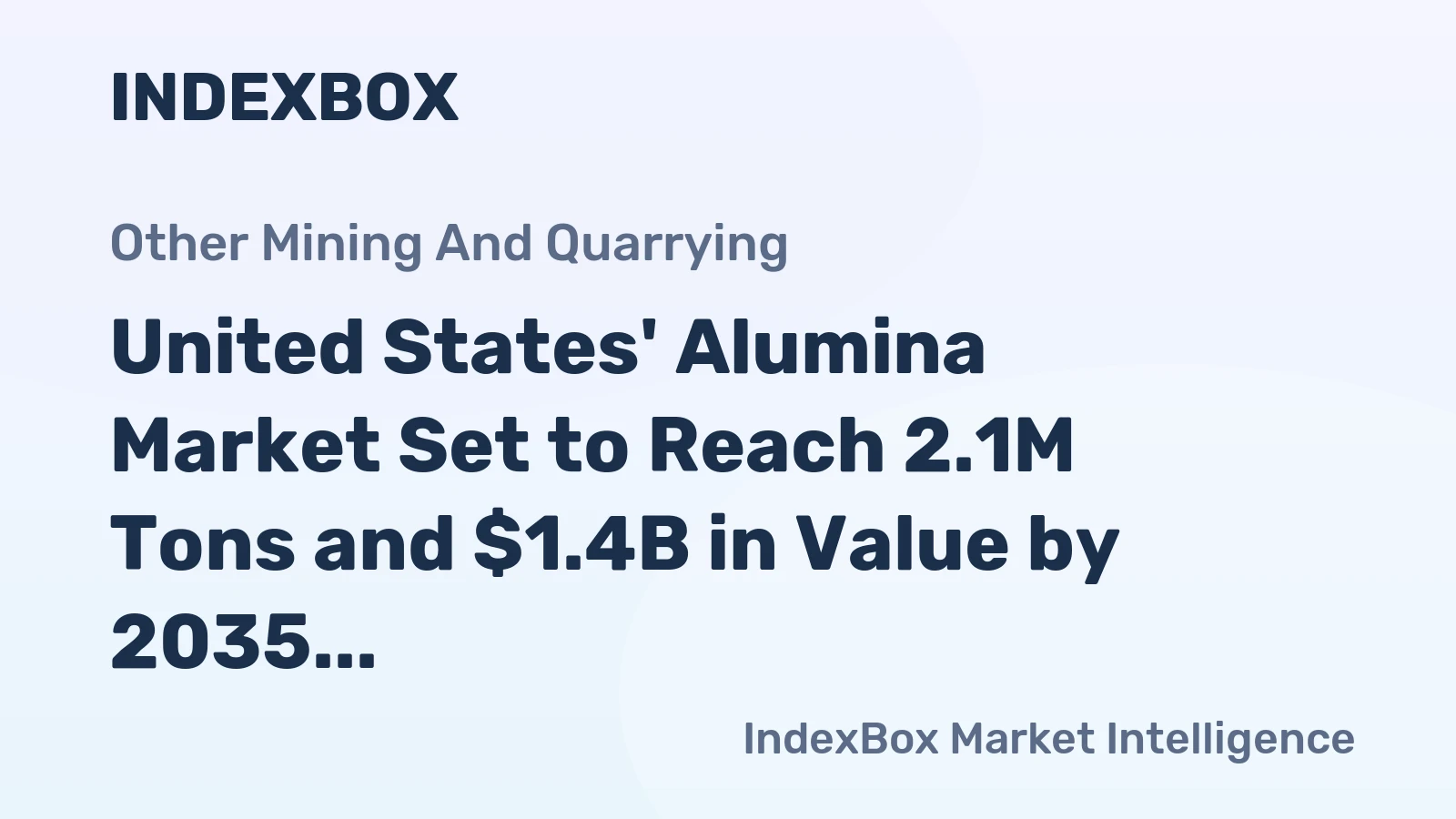 United States' Alumina Market Set to Reach 2.1M Tons and $1.4B in Value by 2035