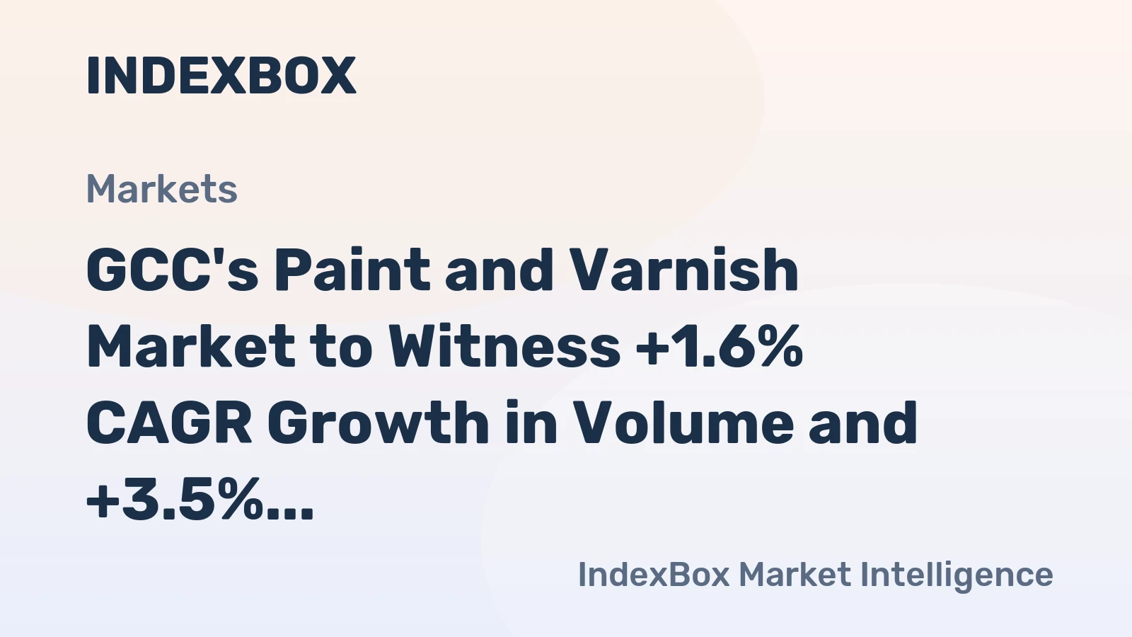 GCC's Paint and Varnish Market to Witness +1.6% CAGR Growth in Volume and +3.5% CAGR Growth in Value from 2024 to 2035