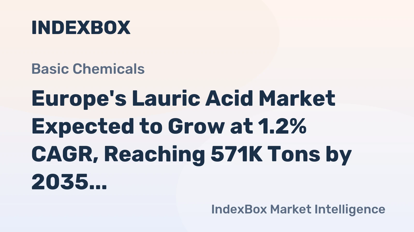 Europe's Lauric Acid Market Expected to Grow at 1.2% CAGR, Reaching 571K Tons by 2035