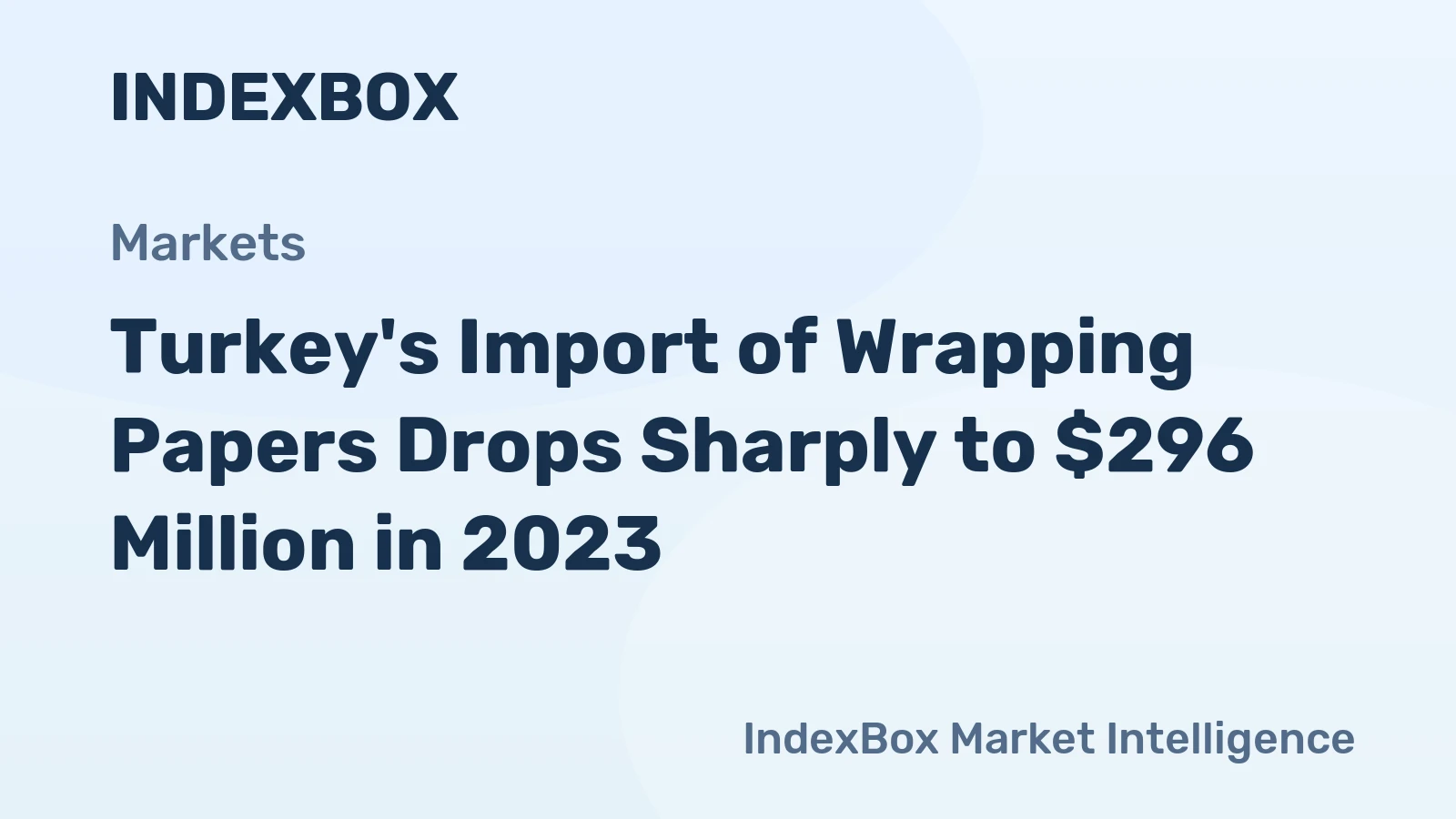 Turkey's Import of Wrapping Papers Drops Sharply to $296 Million in 2023